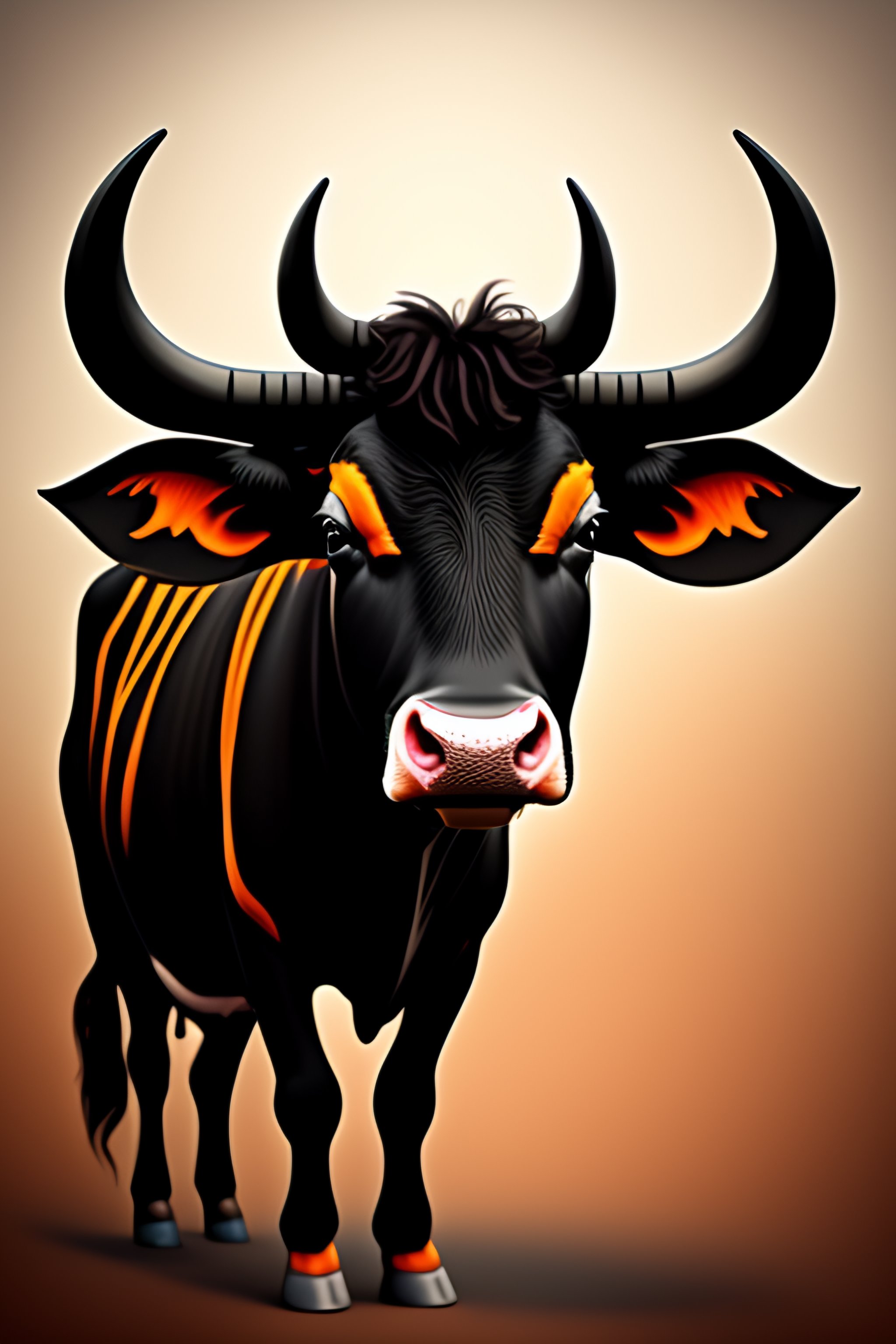 Lexica - Demon cow, 2d, cartoon