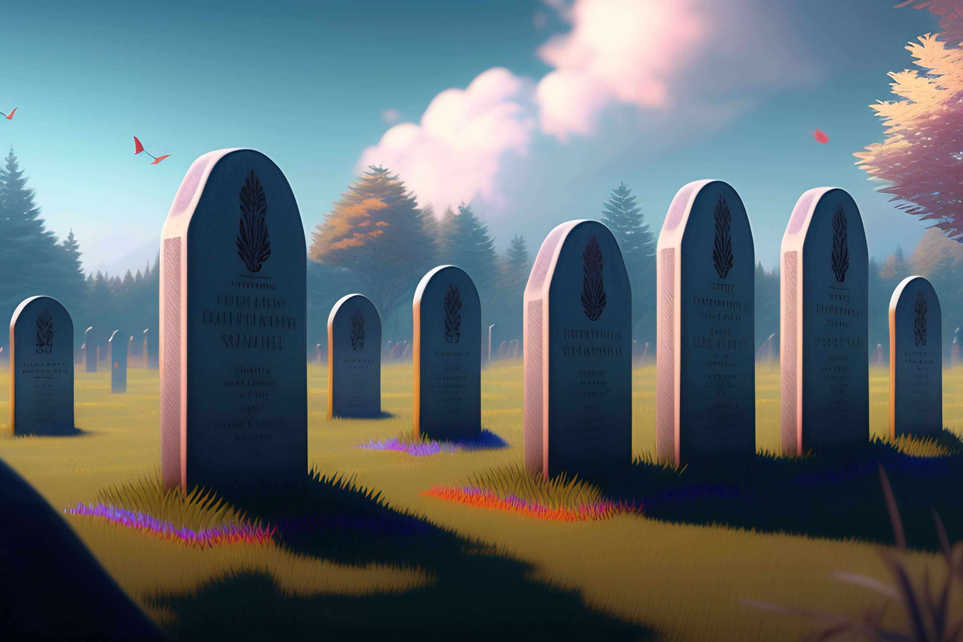 Lexica - Graveyard with basic headstones no markings, Canadian, highly ...