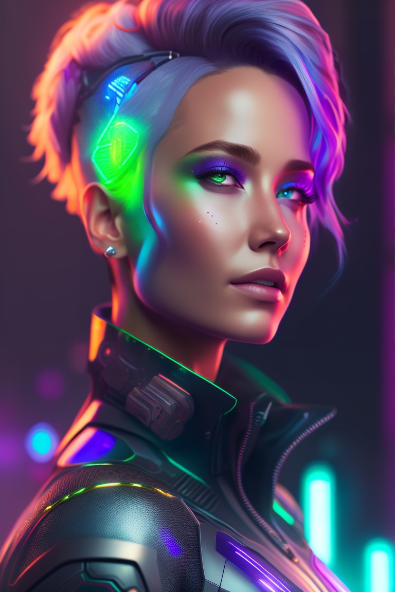 Lexica - Jennifer Lawrence as scifi character with black cyberpunk ...
