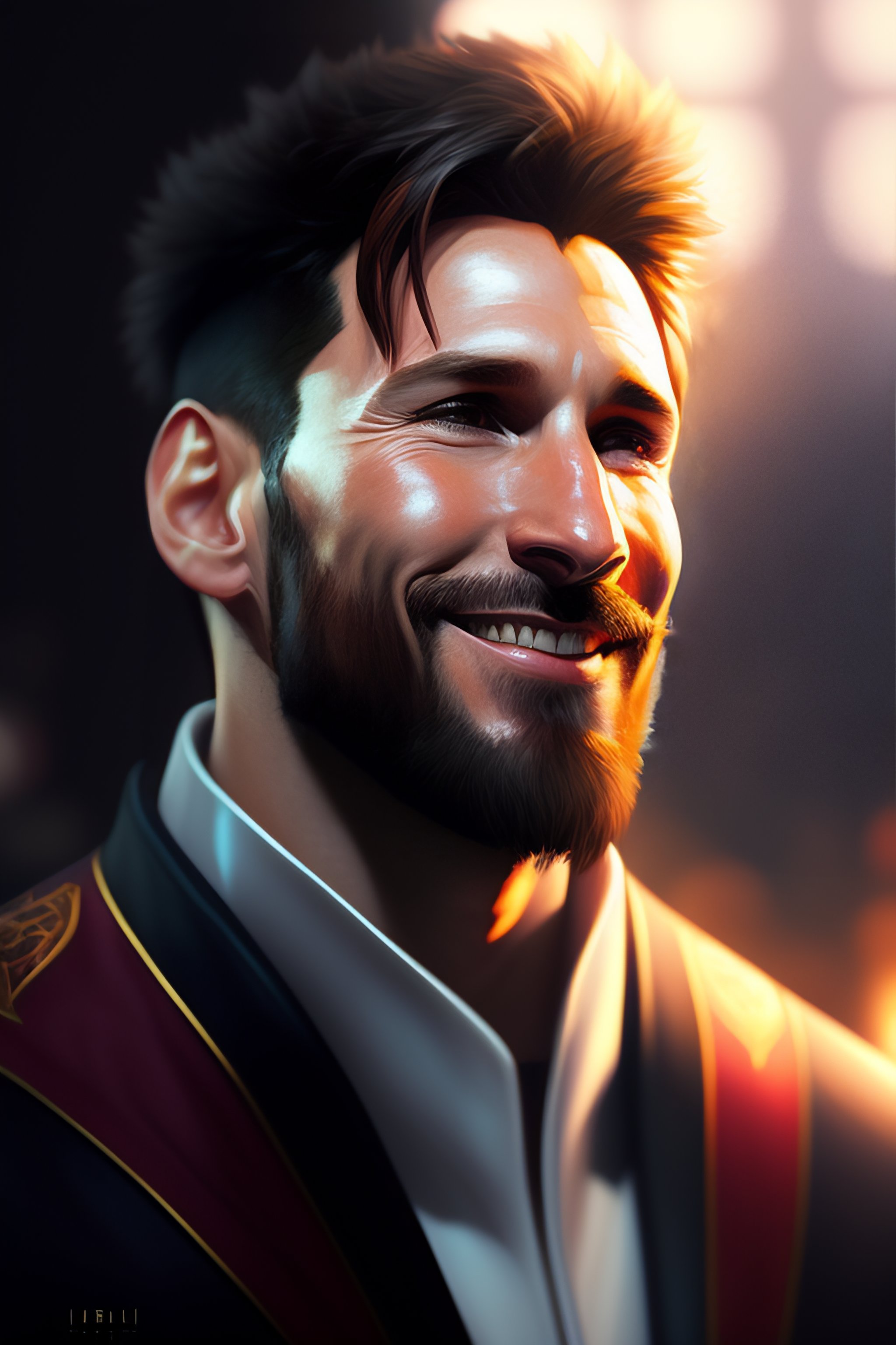 Lexica - Lionel Messi staring at the camera smirking and laughing ...