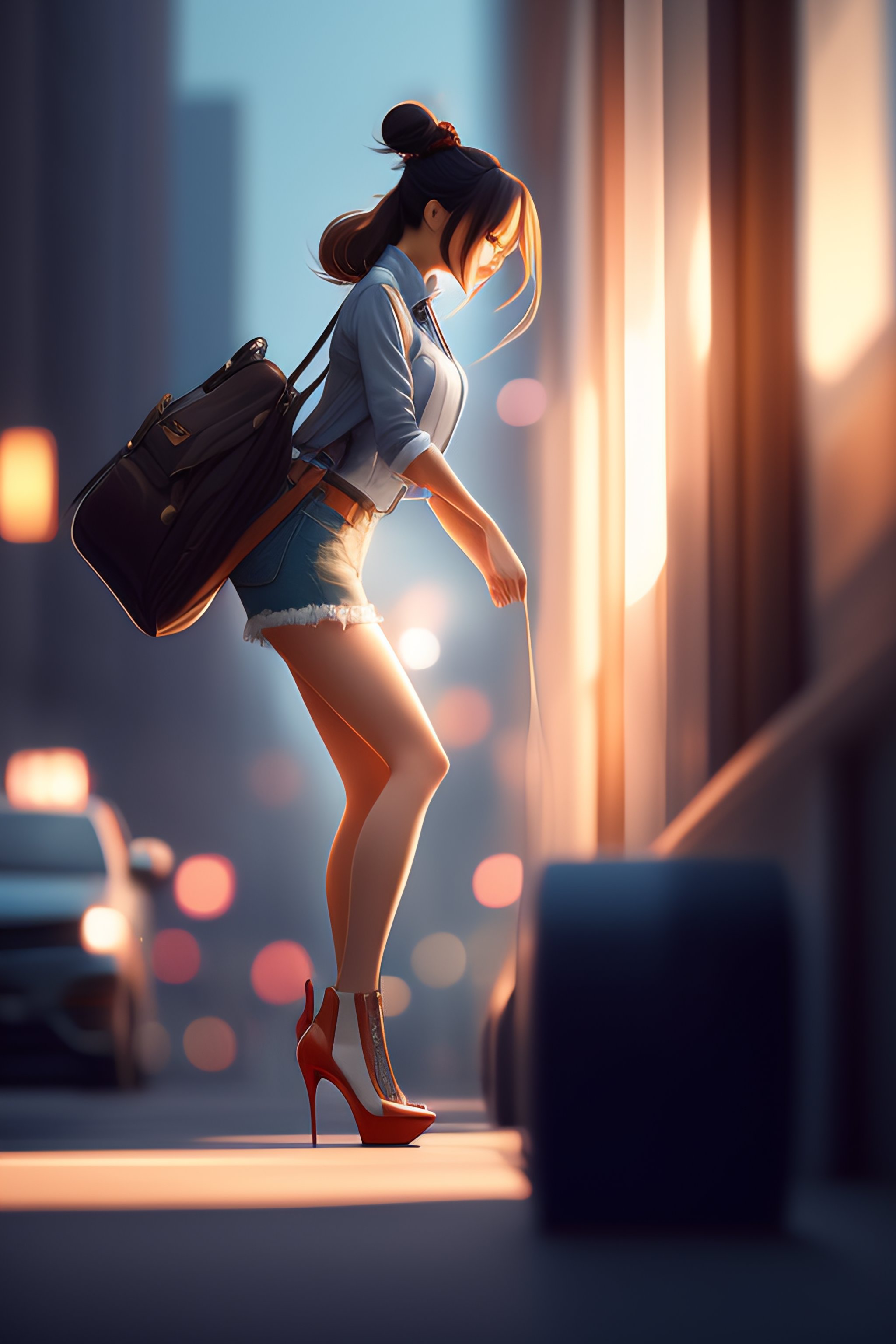 Lexica - A girl crawling towards viewer, (hands on the ground), arched ...