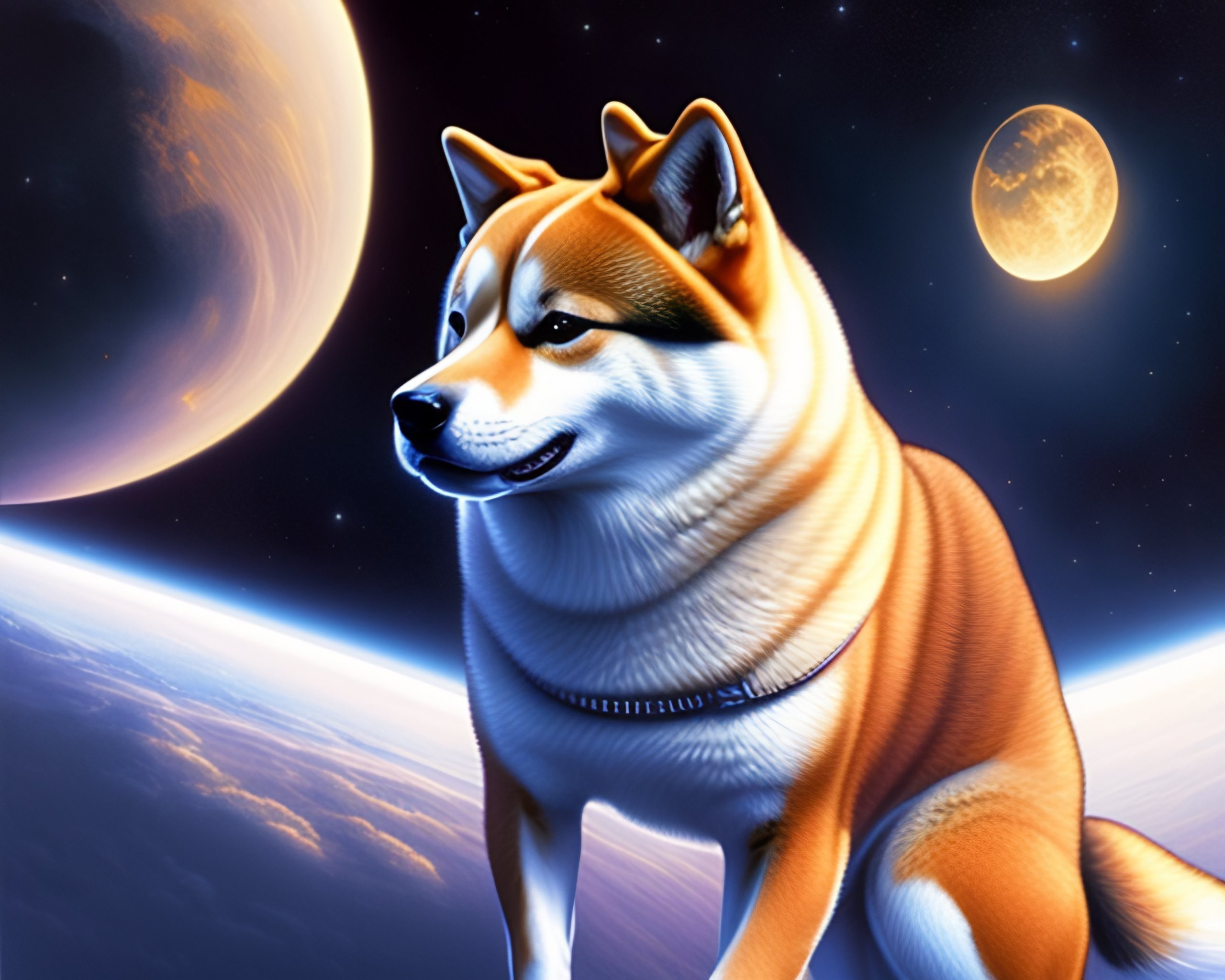 Lexica - Shiba inu on a rocket in space with a smile. concept art by ...