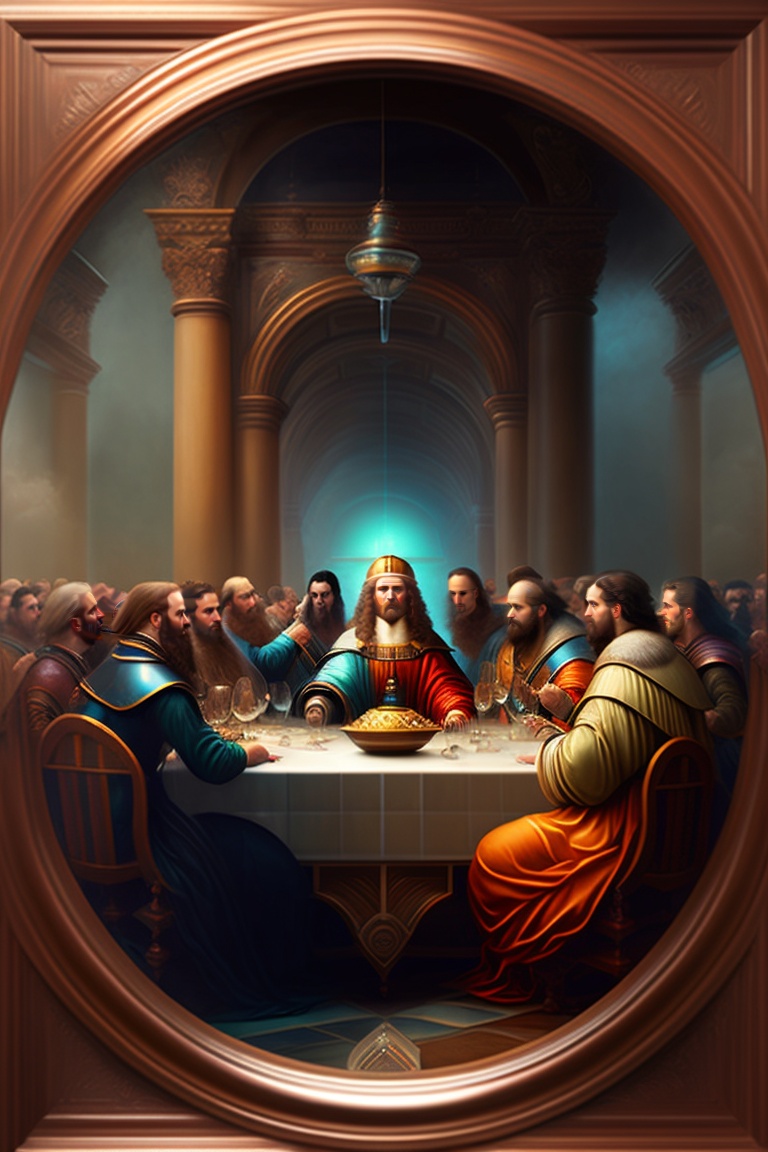 Lexica - Leonardo da Vinci's painting "The Last Supper", Cyberpunk
