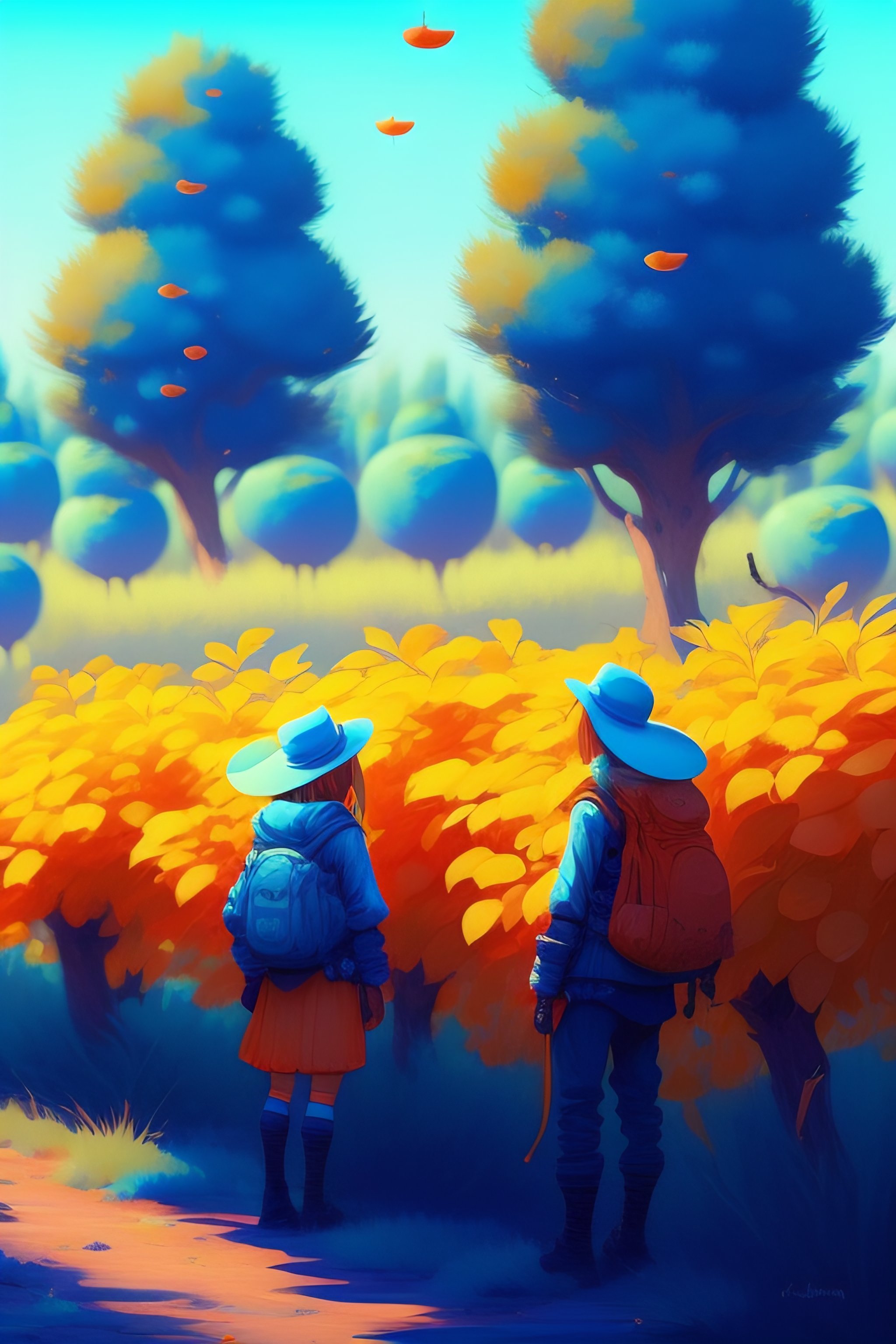 Lexica - Highly detailed picture of the blue Smurfs in an orange ...