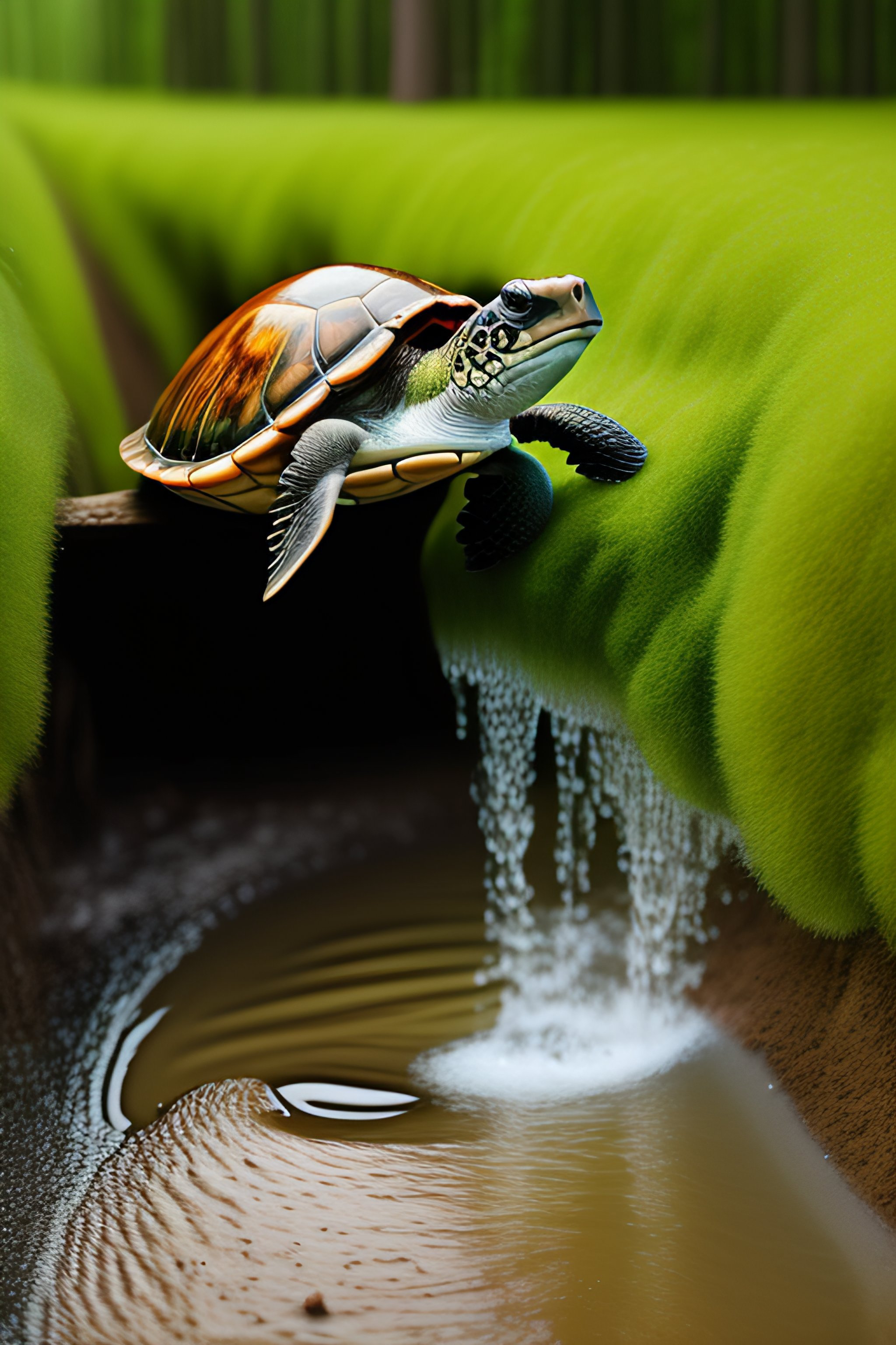 Lexica - Man transforming into a turtle