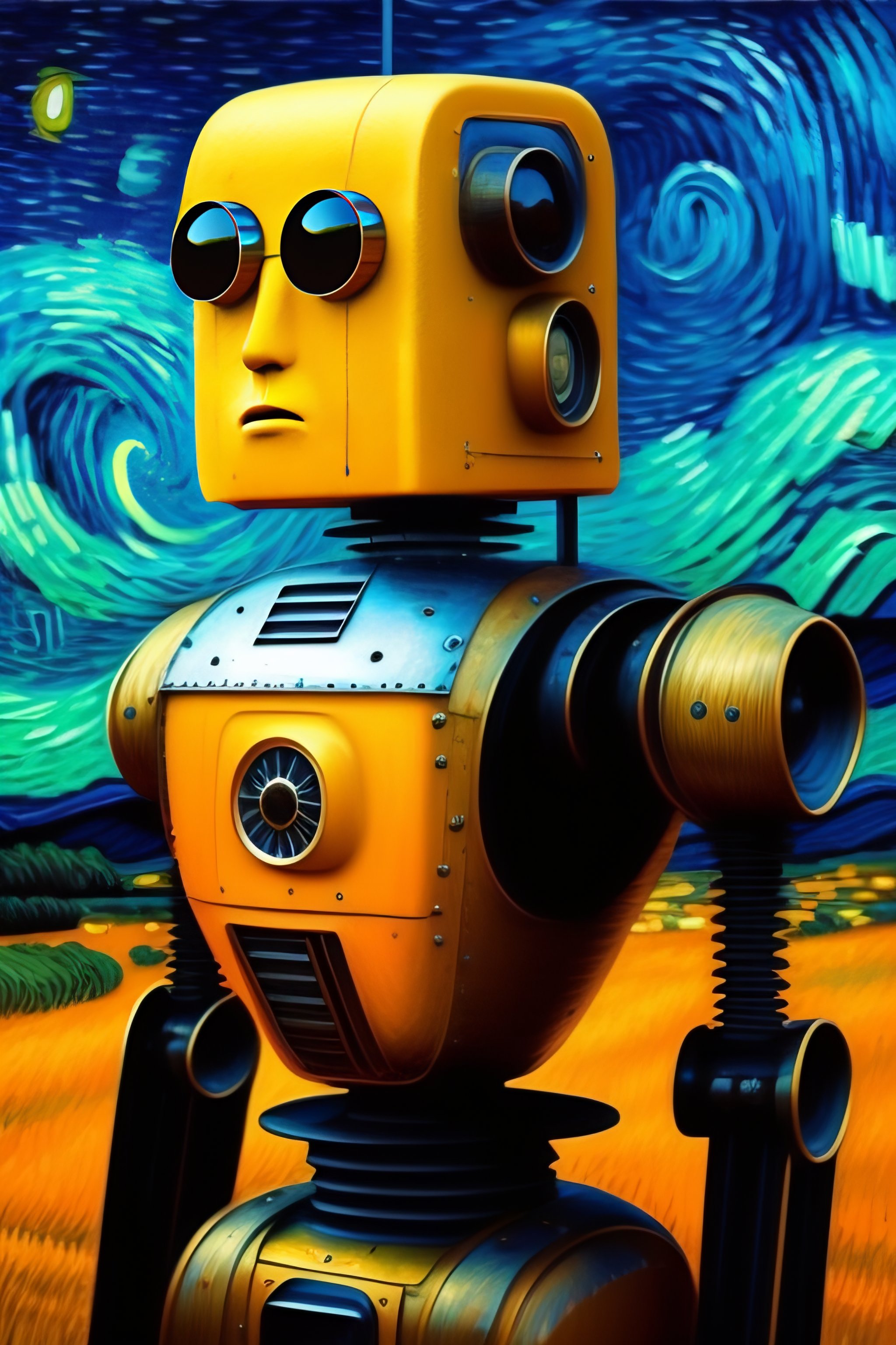 Lexica - A robot looked sadly, style of Van Gogh.