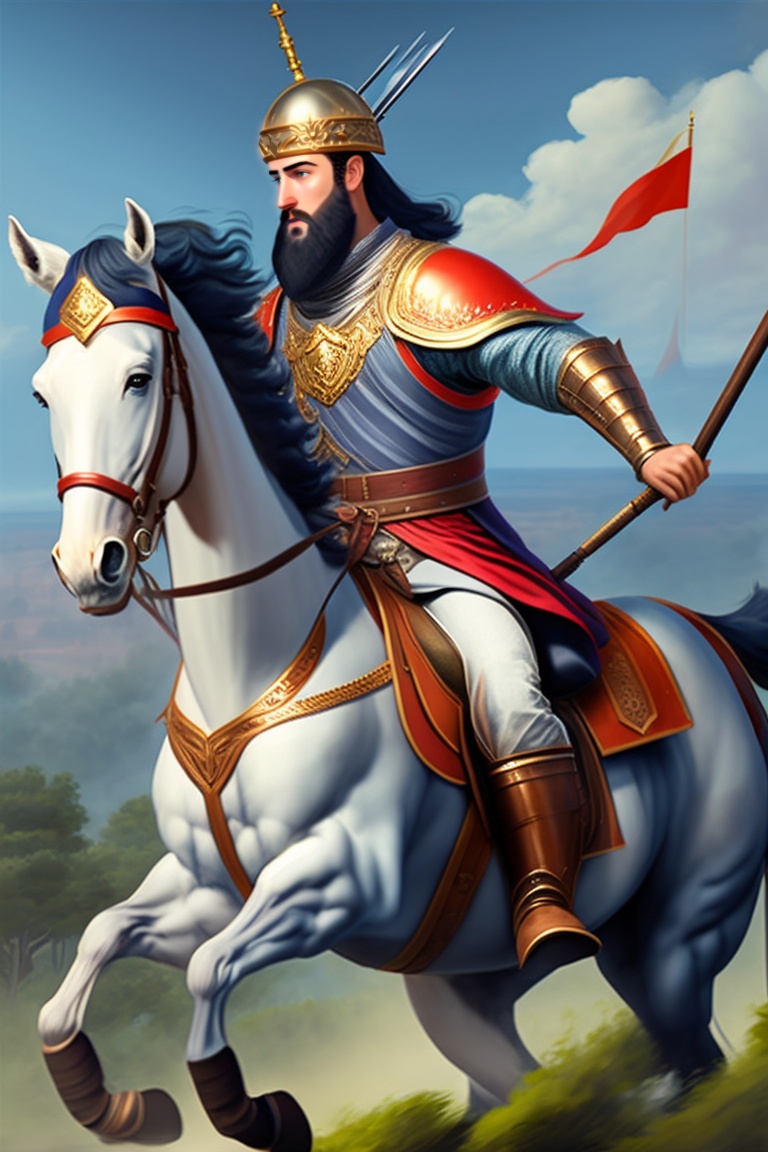 Lexica - A portrait of a Muslim man fighting in the 6th century AD, on ...