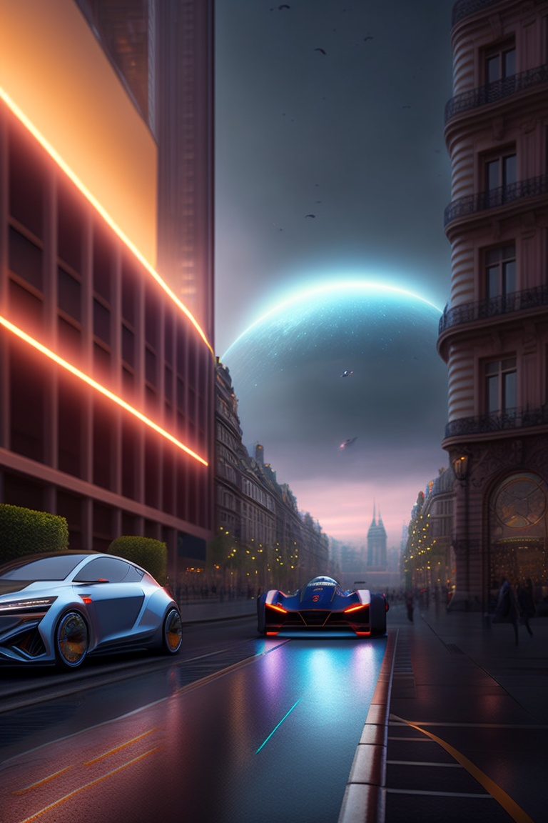 Lexica - Paris 2045,realistic