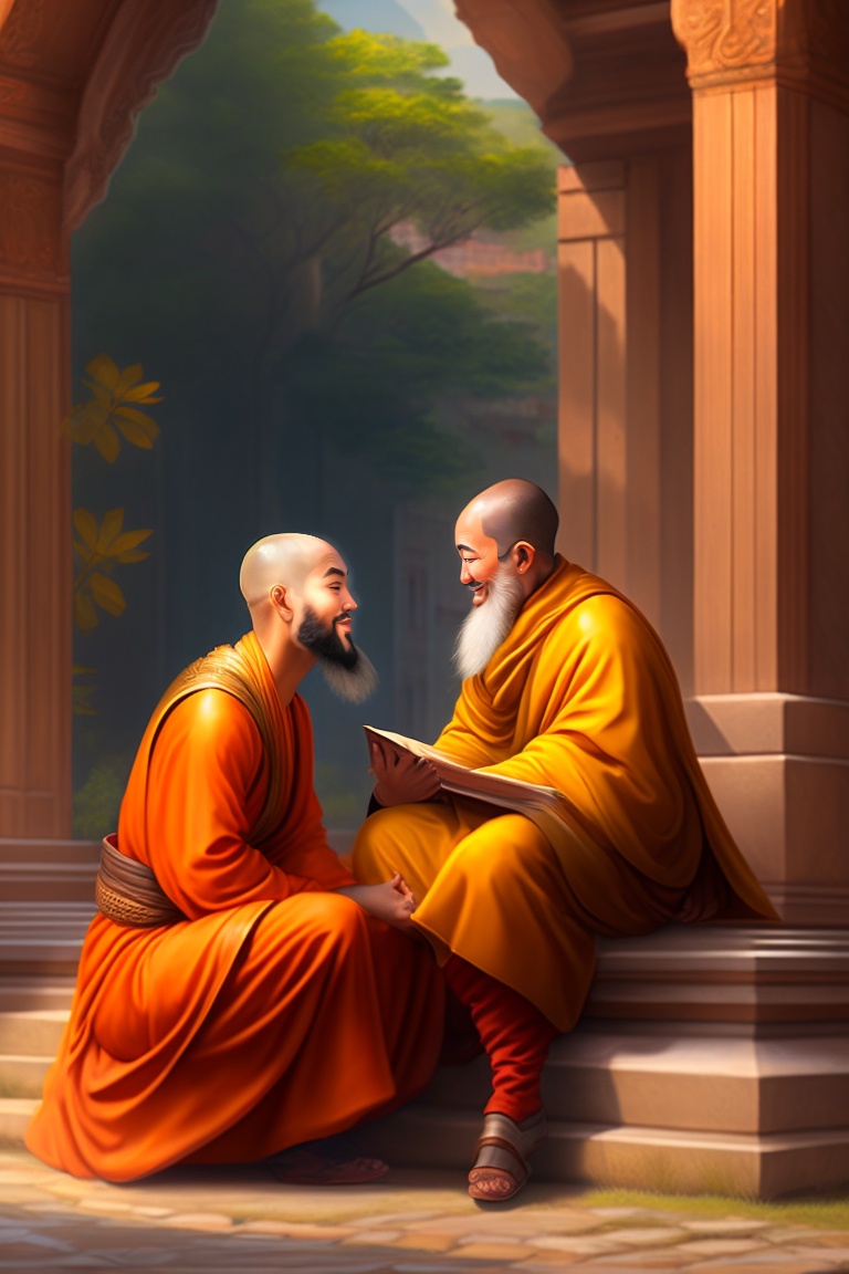Lexica - The monk's assistant's visit: Illustrate the monk's assistant ...