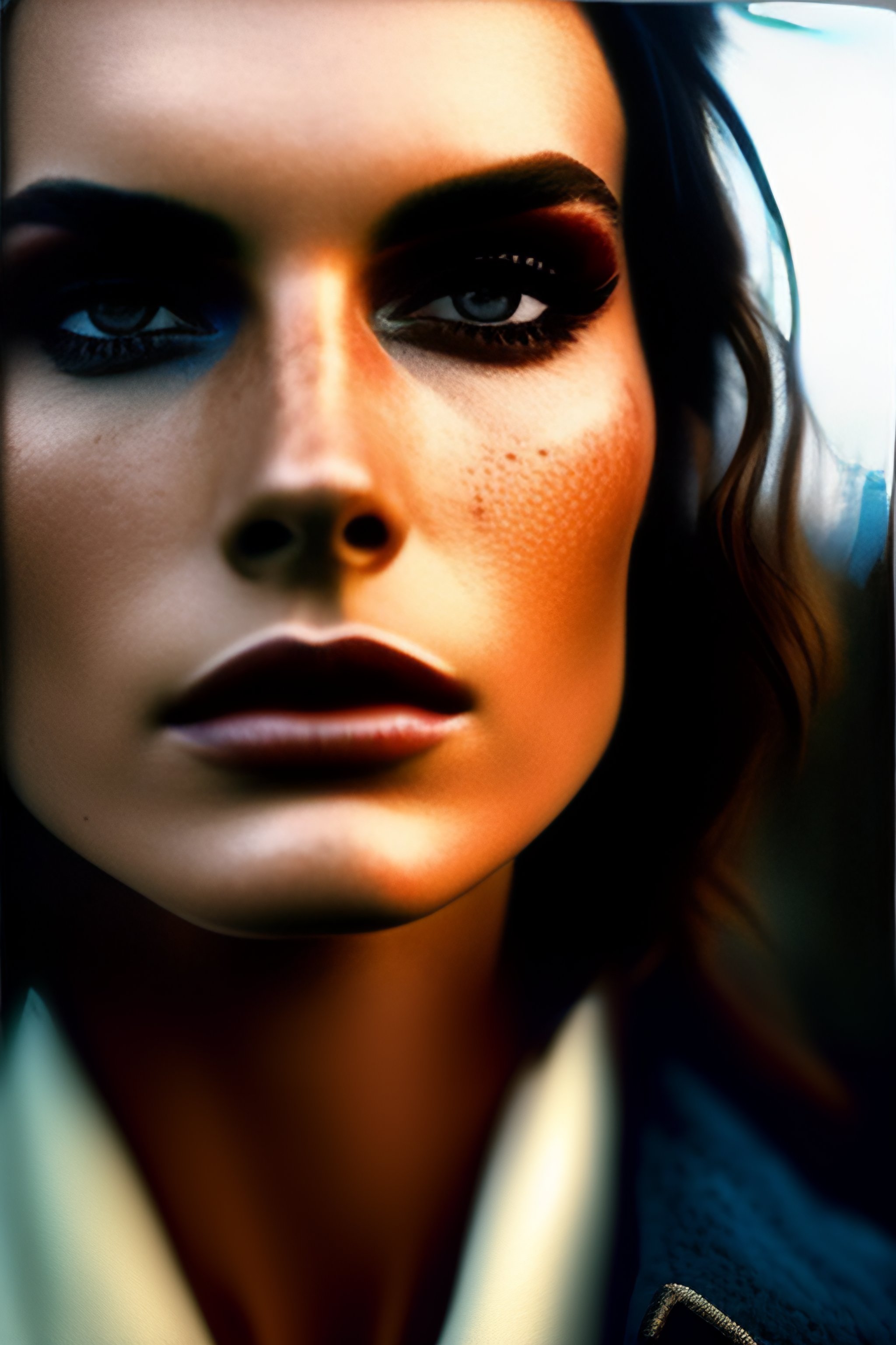 Lexica - (Retro noisy) Full shot color photo of ((candid)) white ((pale ...