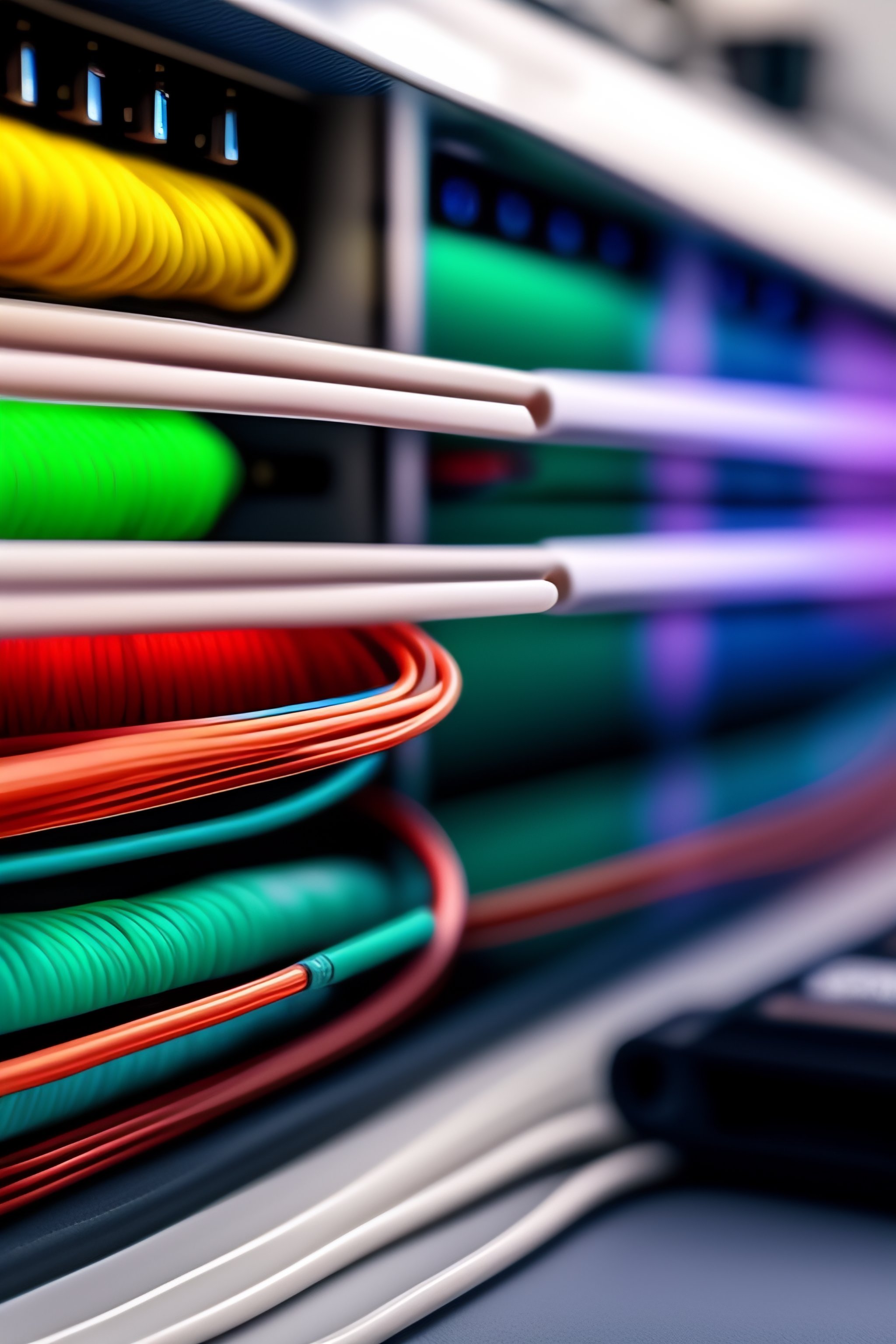 Lexica - Electronics lab full of cables of different colors