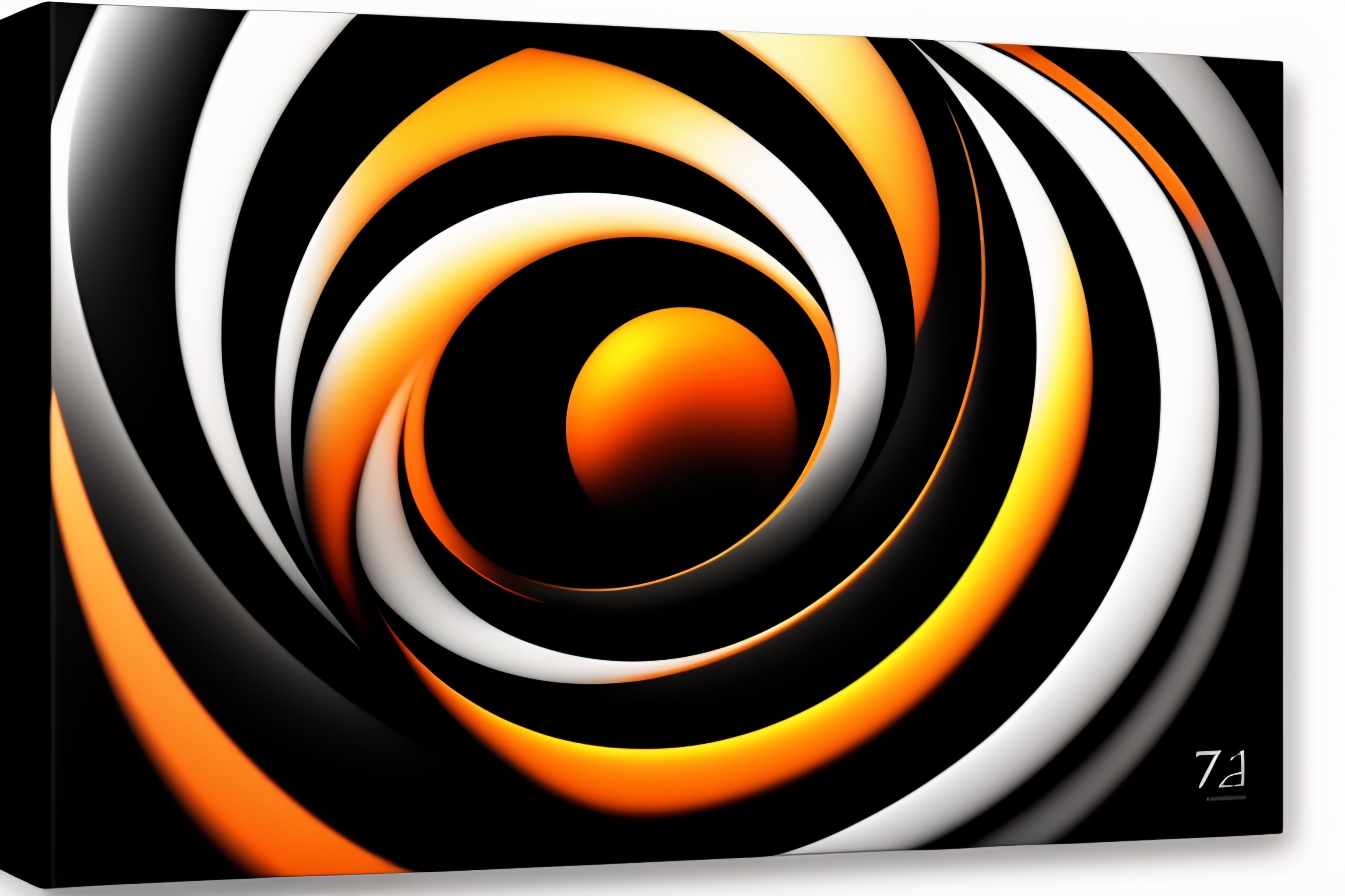 Lexica - 7D Abstract illusion black white orange design