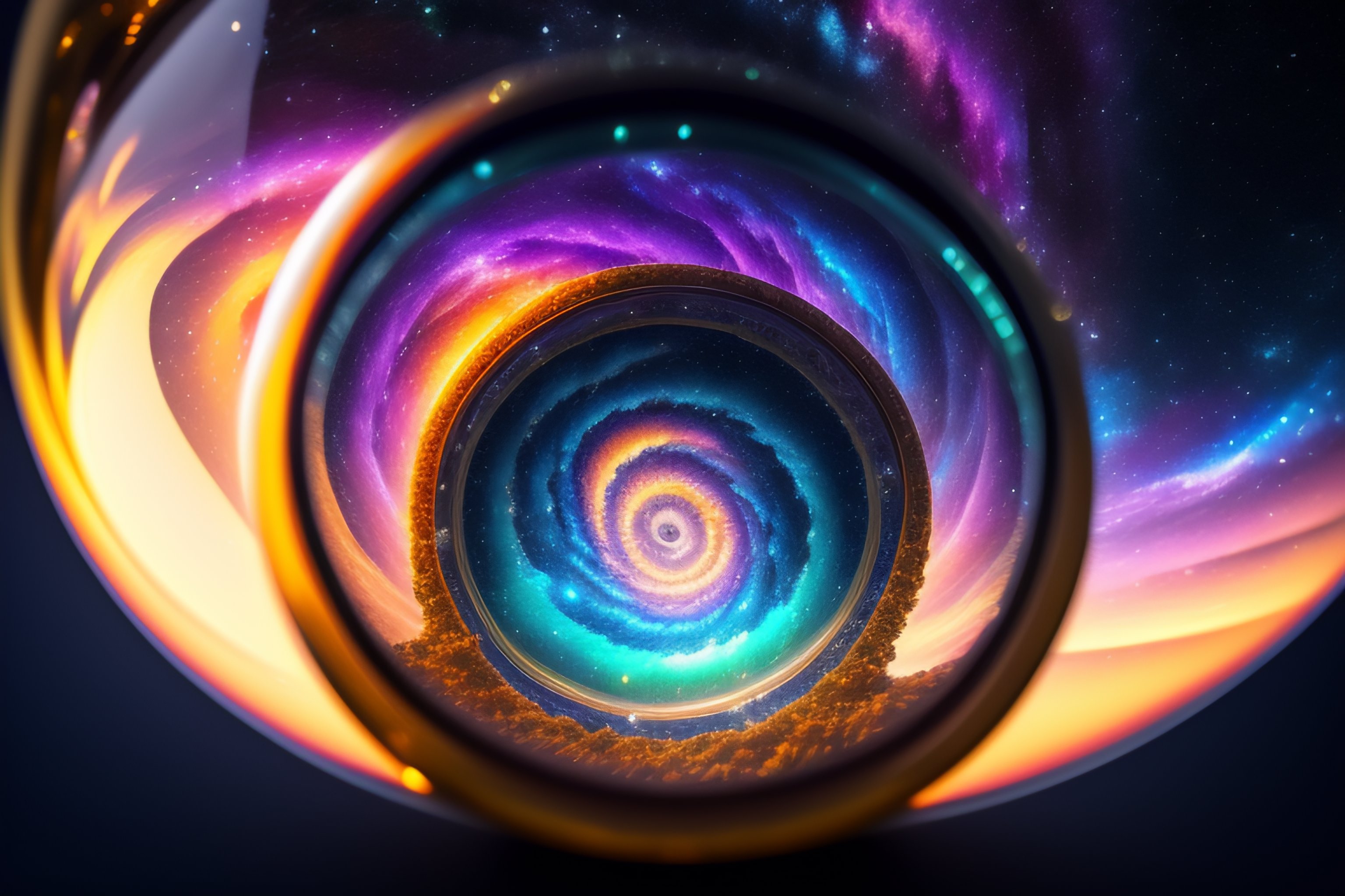Lexica - Intricate spiral galaxy, inside a glass bottle. intricately ...