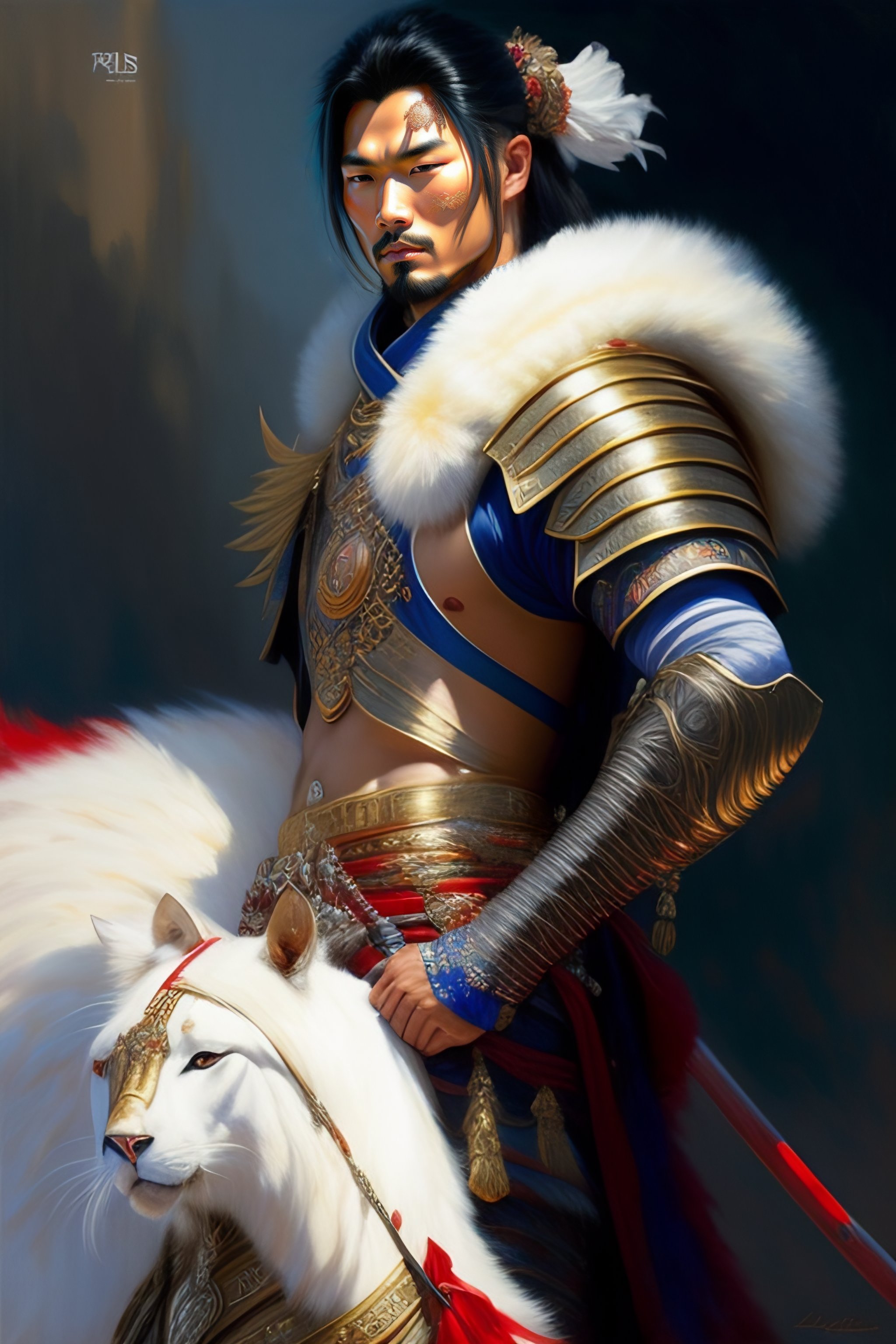 Lexica - Full body portrait Anime samurai male warrior from league of ...