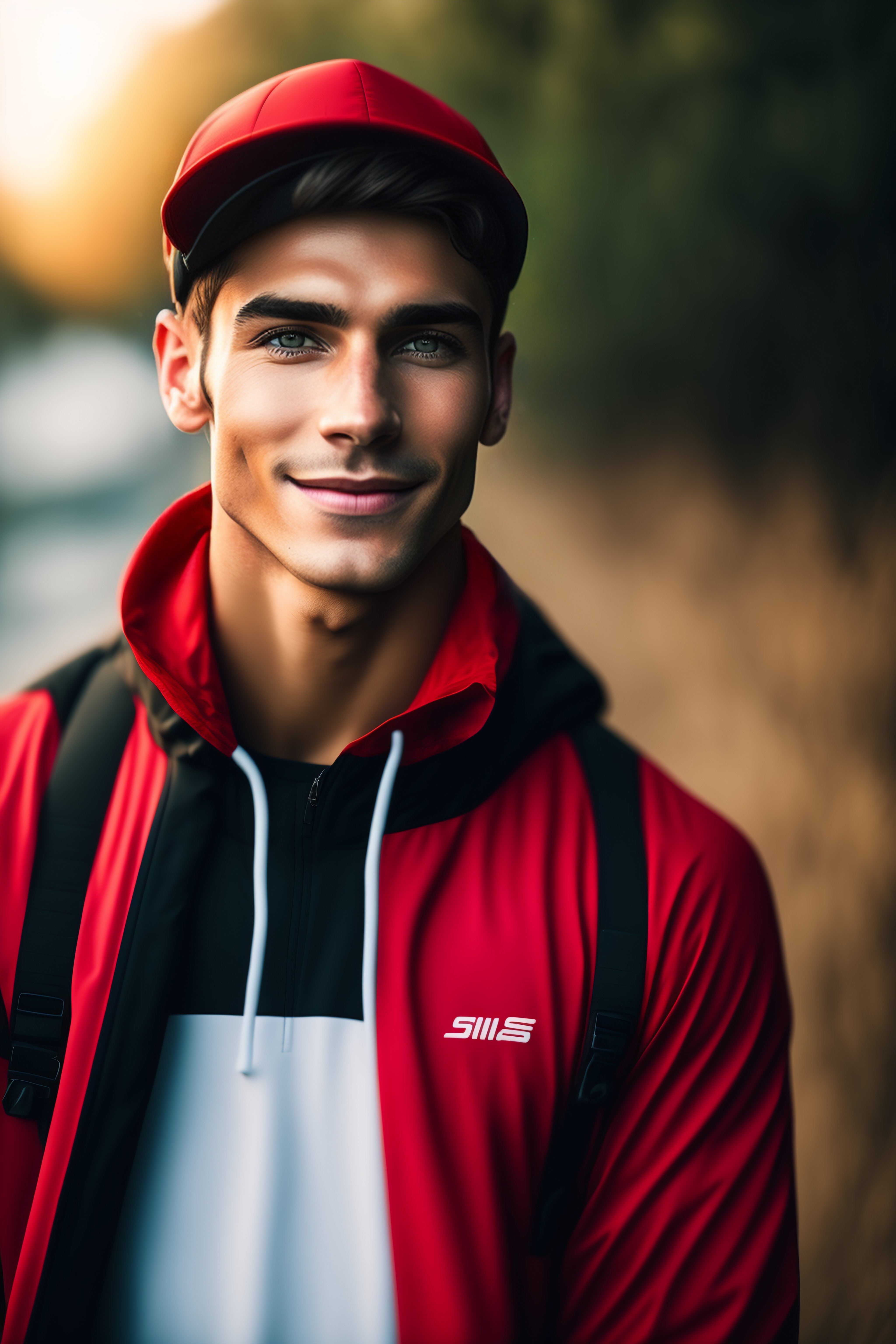 Lexica - /https://s.mj.run/2qglPvfq_4g, smirk, dark red clothing, young ...