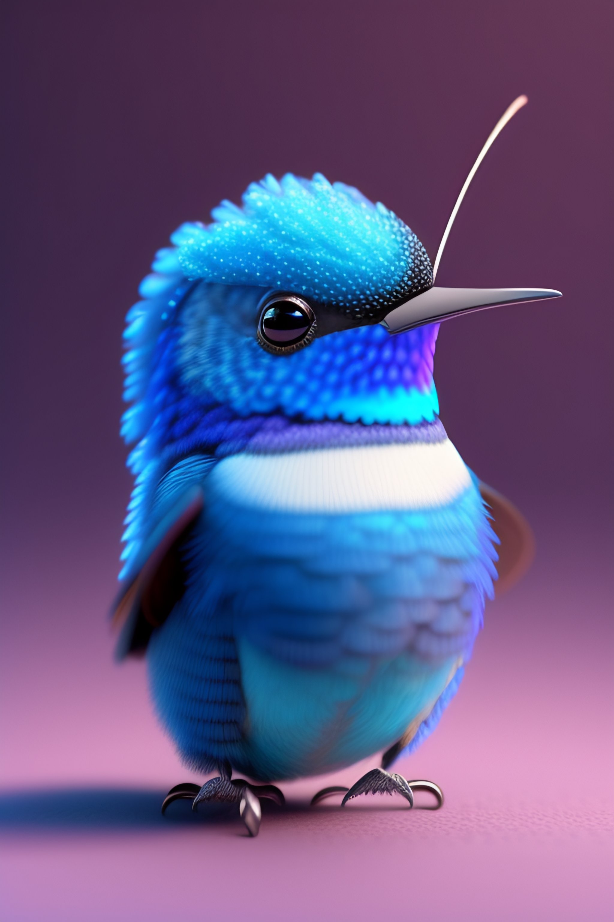 Lexica - Cute small blue hummingbird waving hello unreal engine, cozy ...