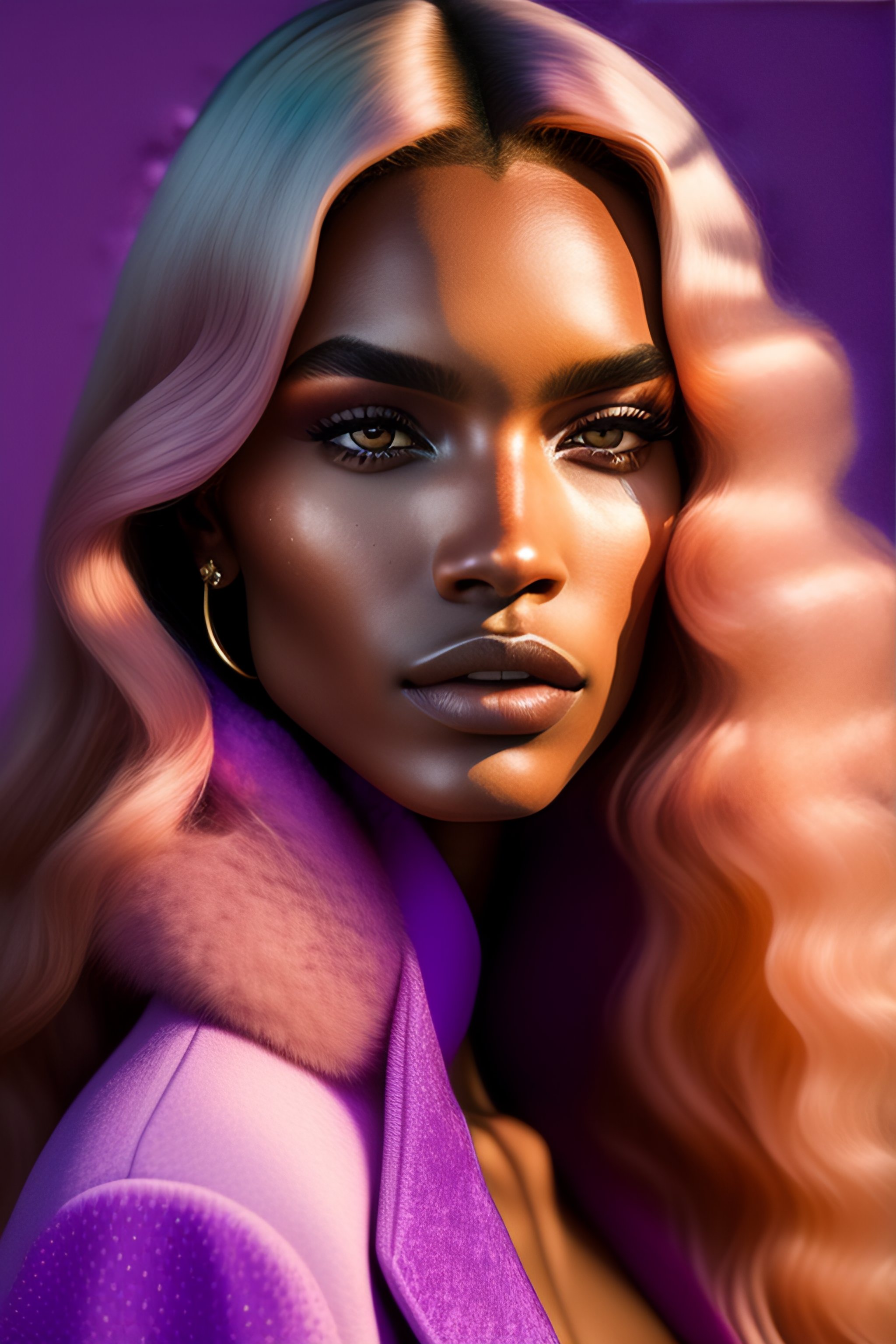 Lexica - A photo close-up of a beautiful long haired woman with light ...