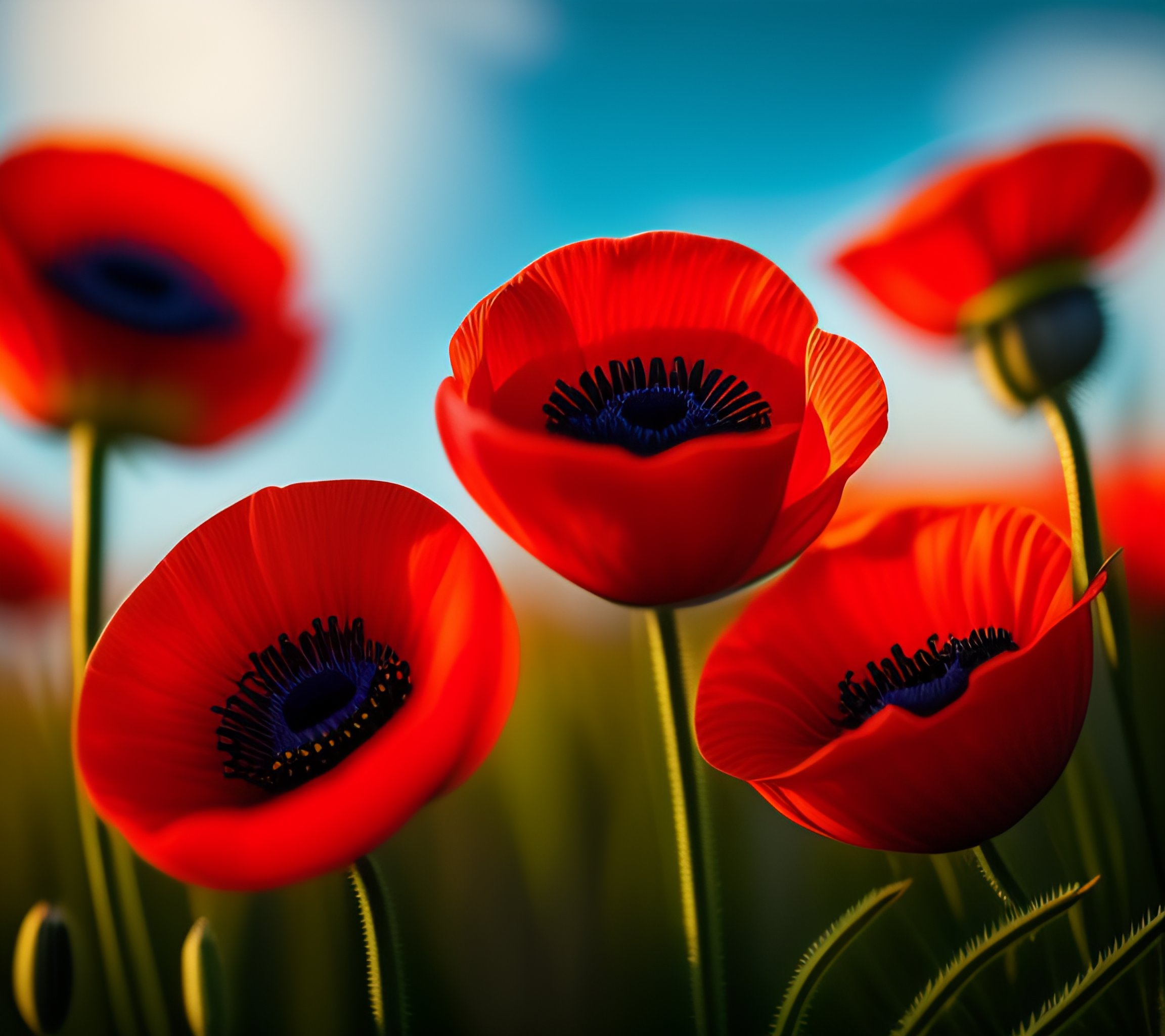 Lexica - Mini red Poppies surreal