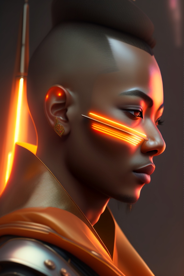 Lexica - Futuristic monk, Buddhism, cyberpunk, hyper realistic, 4K