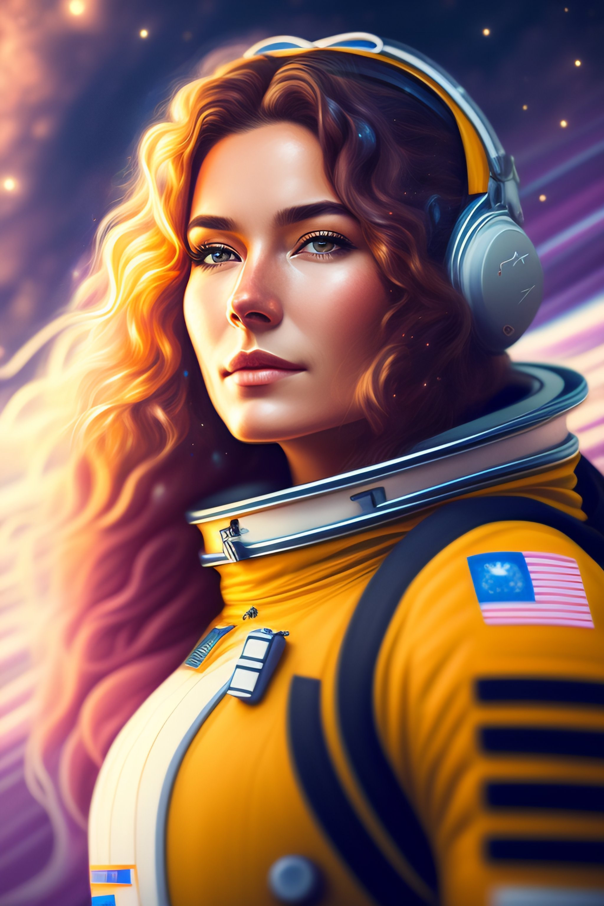 Lexica - Highly detailed portrait of a courageous astronaut woman with ...