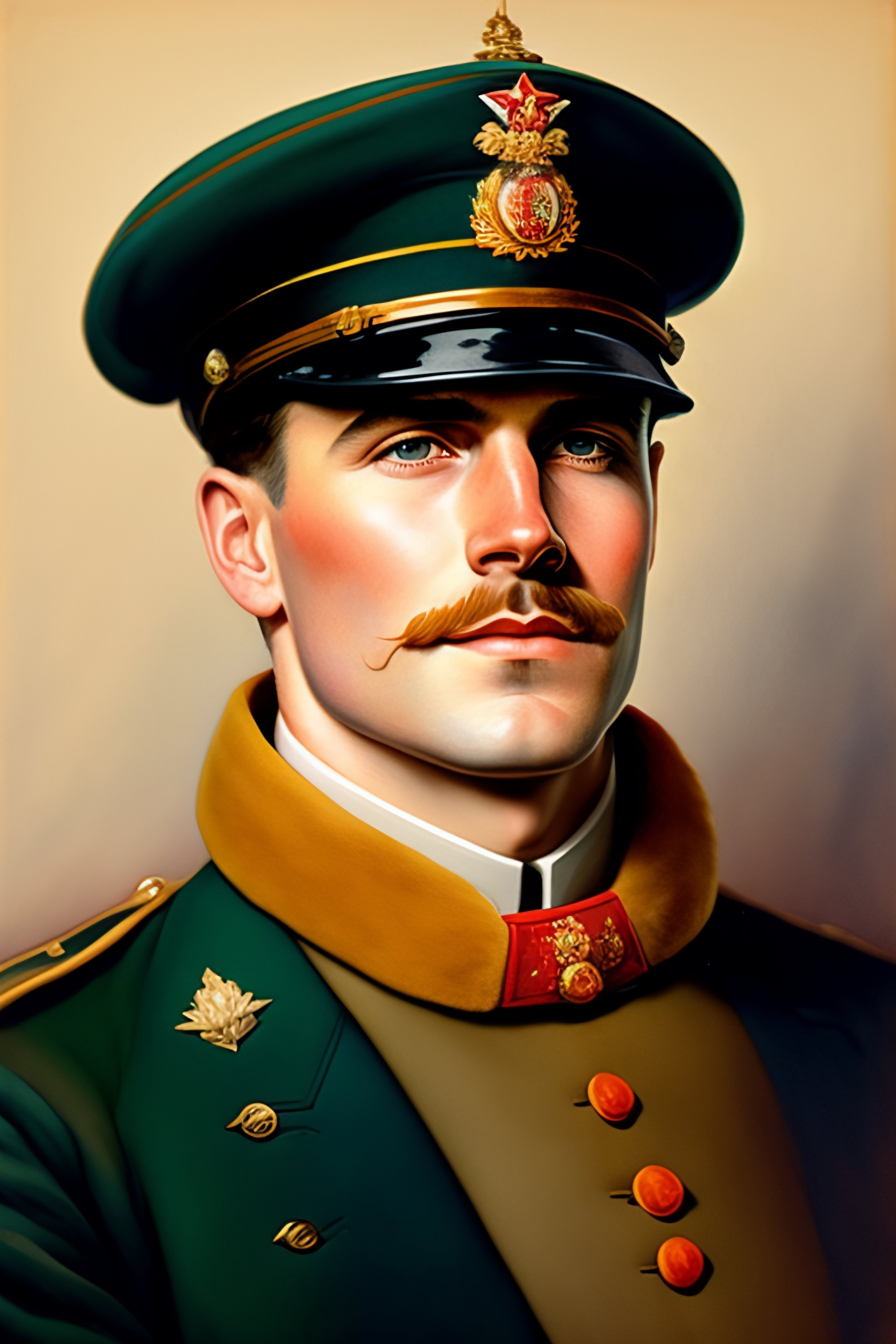 Lexica - Watercoloured portrait of a natsoc soldier, circa 1940