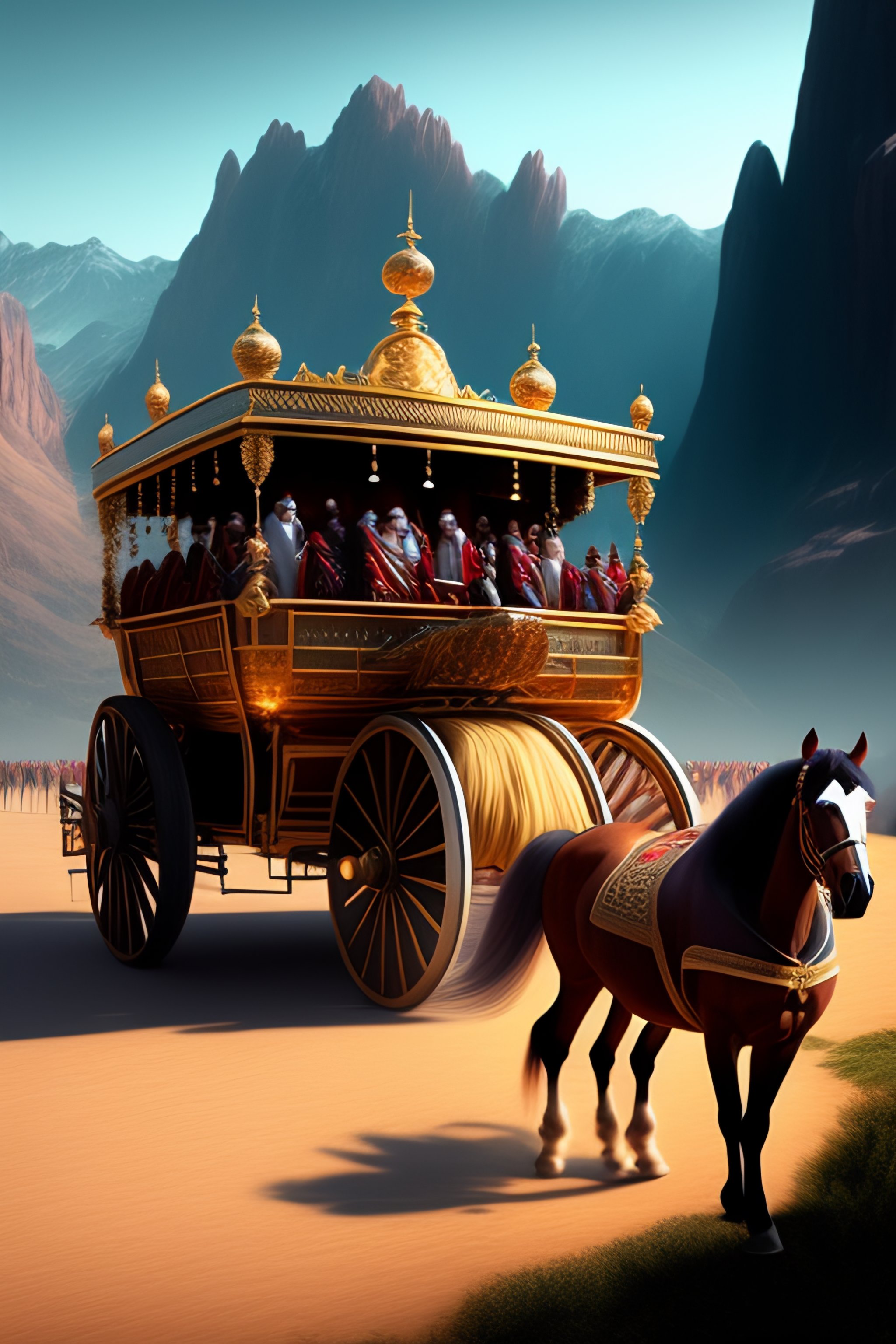 Lexica - A king on a big cart chariot