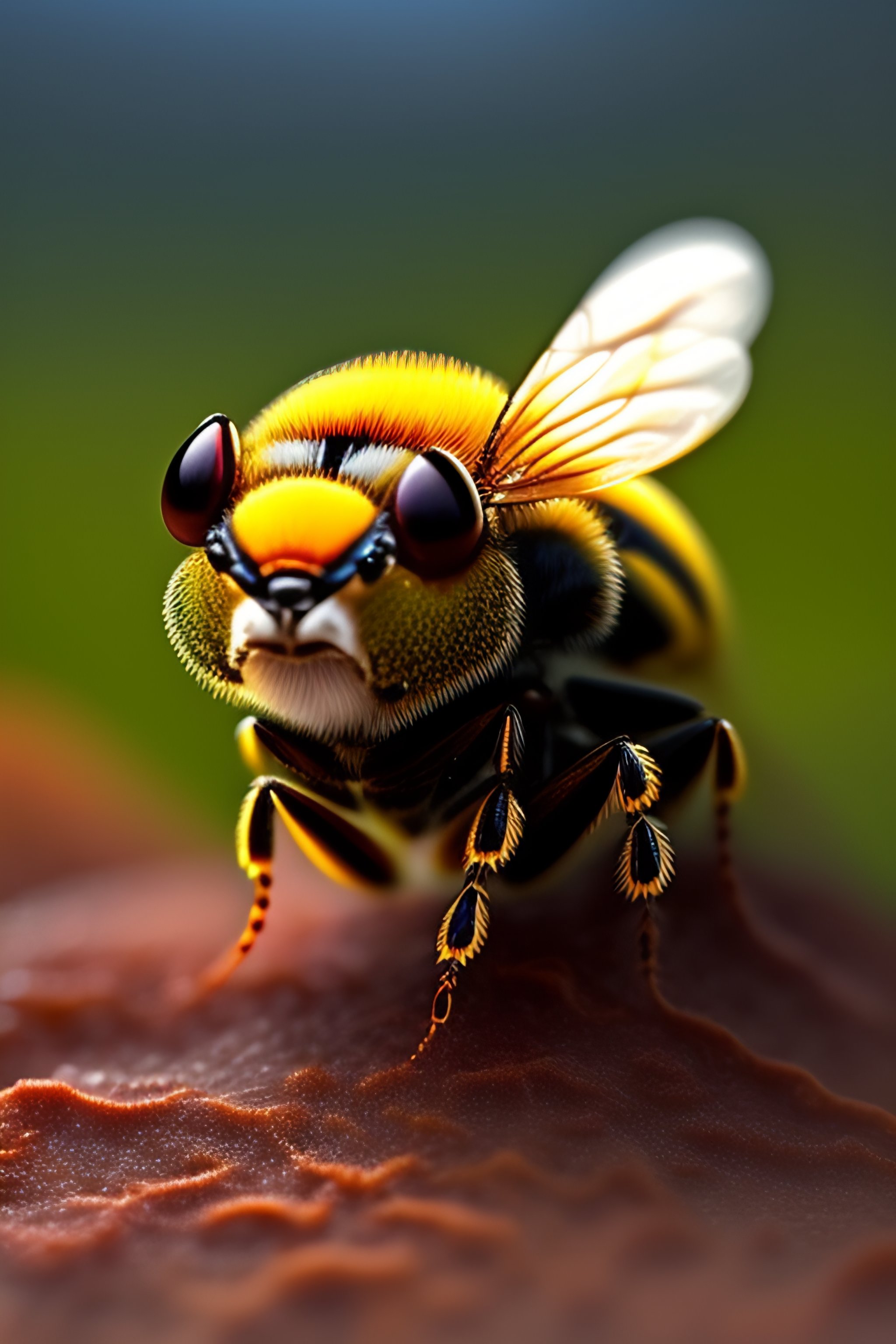 Lexica - T-rex bee hybrid, terrifying, rain