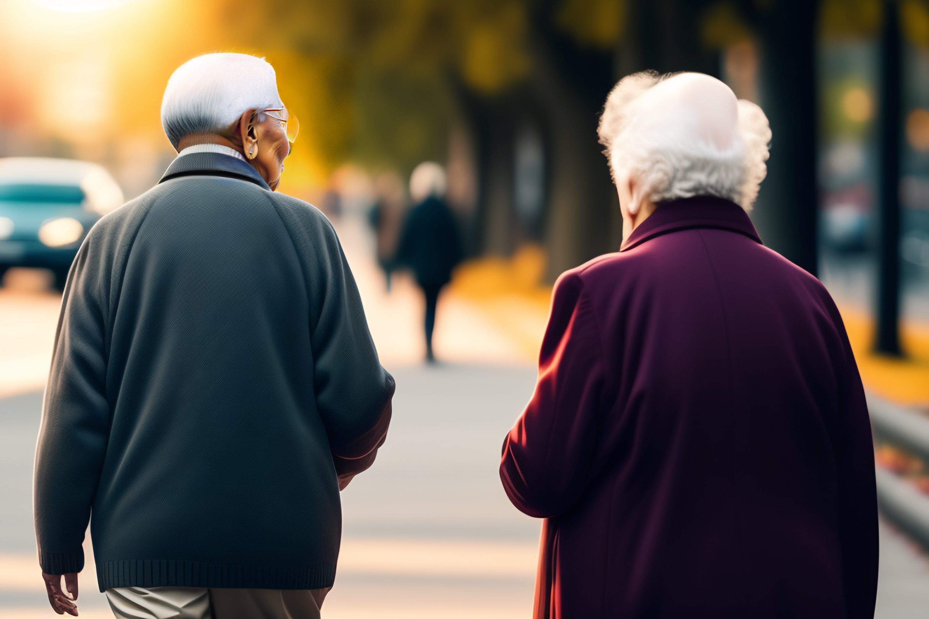 Lexica - A young person helping an elderly person cross the street ...