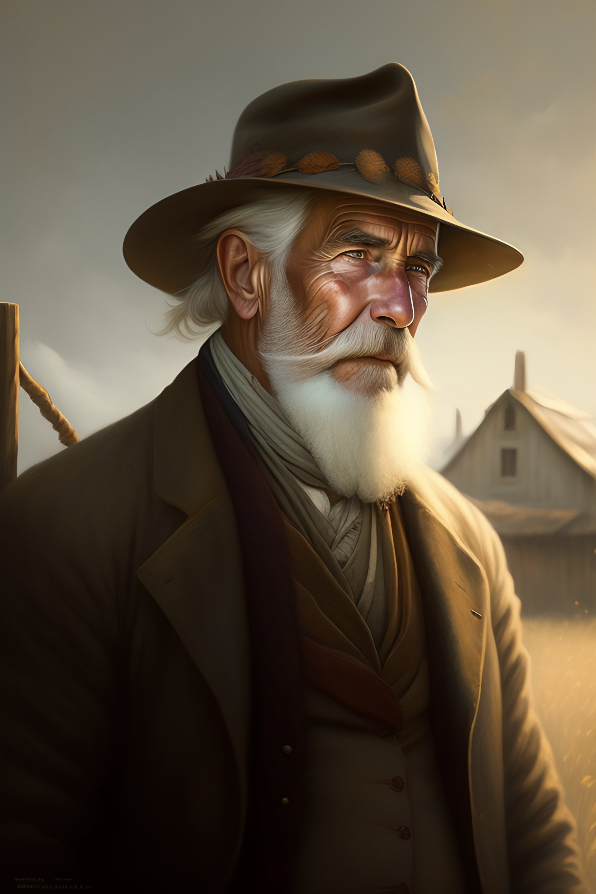 Lexica - A portrait of an old farmer in 19th century, beautiful ...