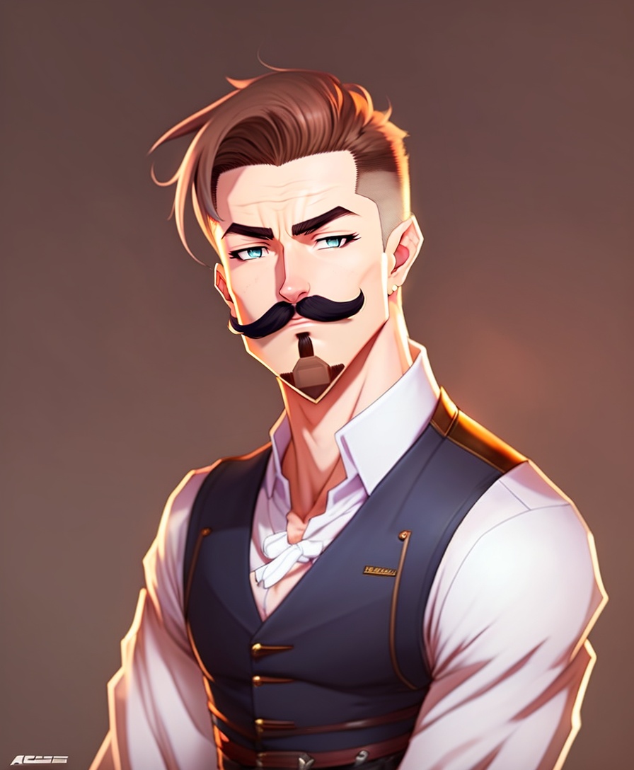 Lexica - Anime, cartoon, AoT, mustache, goatee