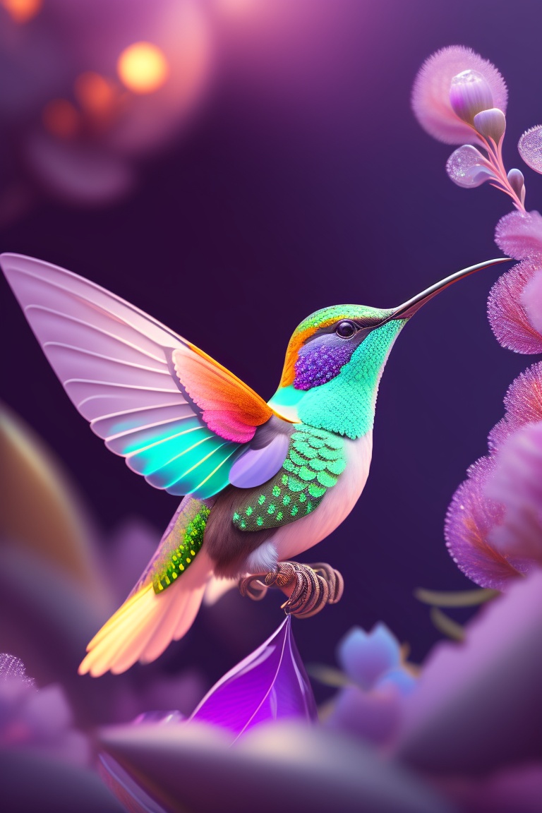 Lexica - Very beautiful crystalline hands carved hummingbird from ...