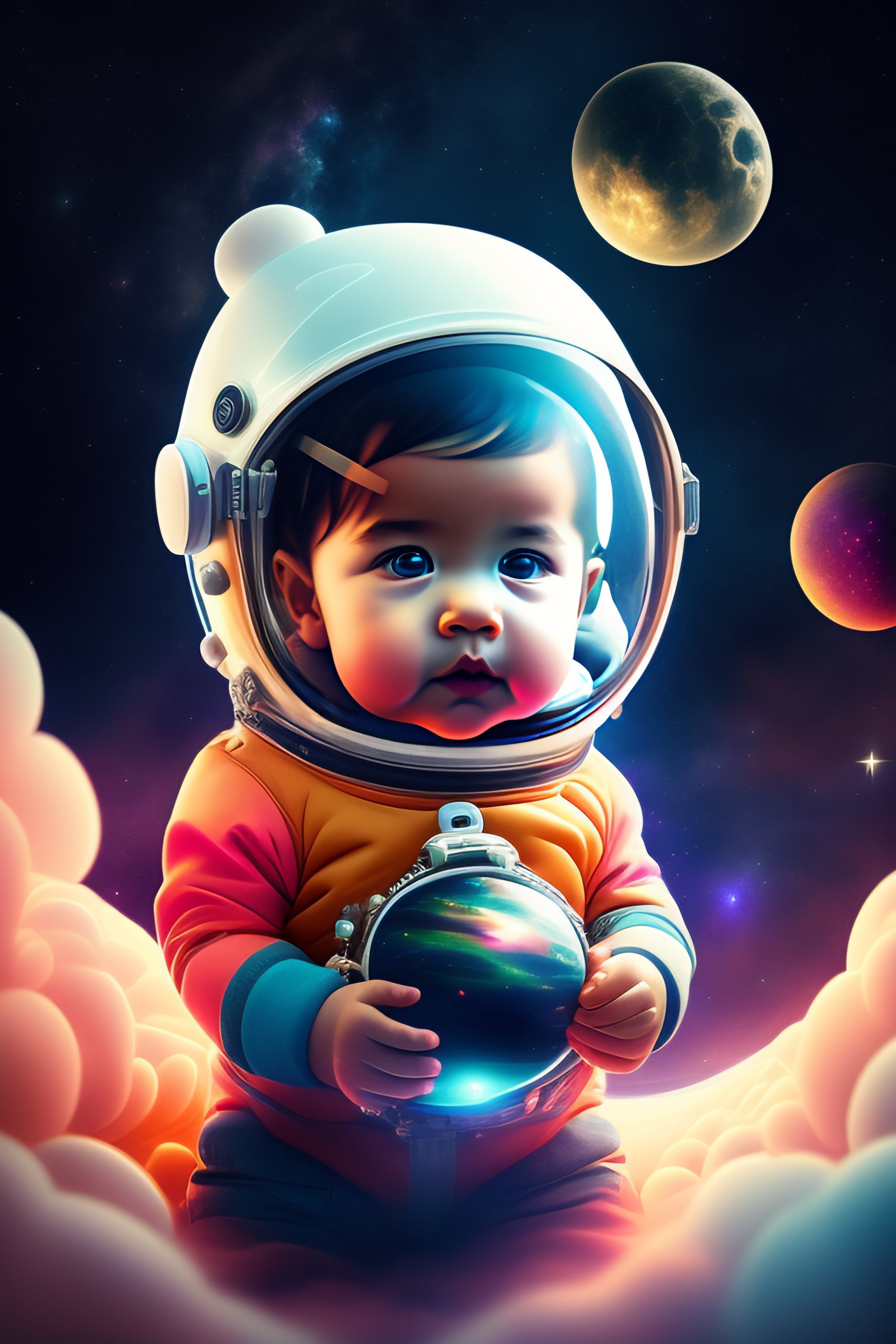 Lexica - Cute baby in space