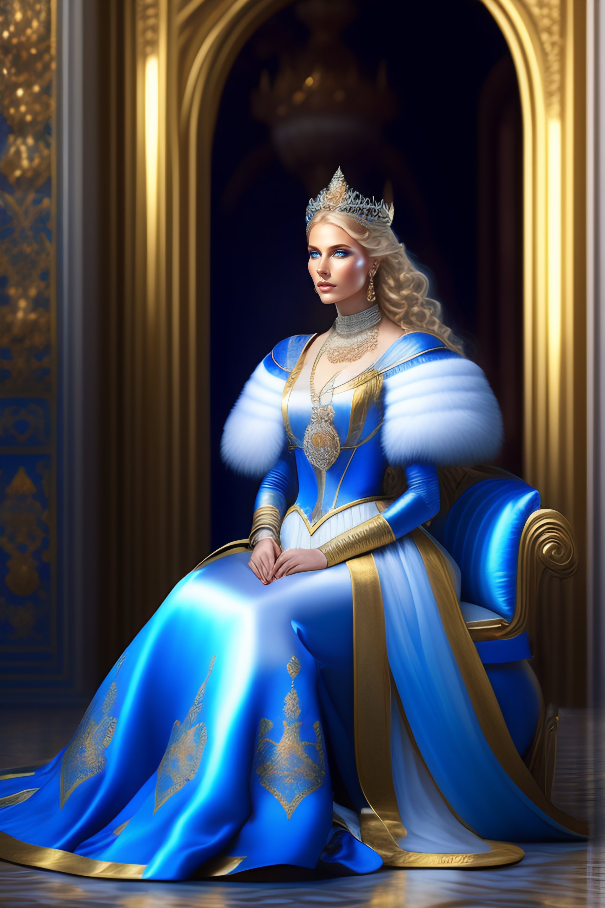Princess Sitting On Throne