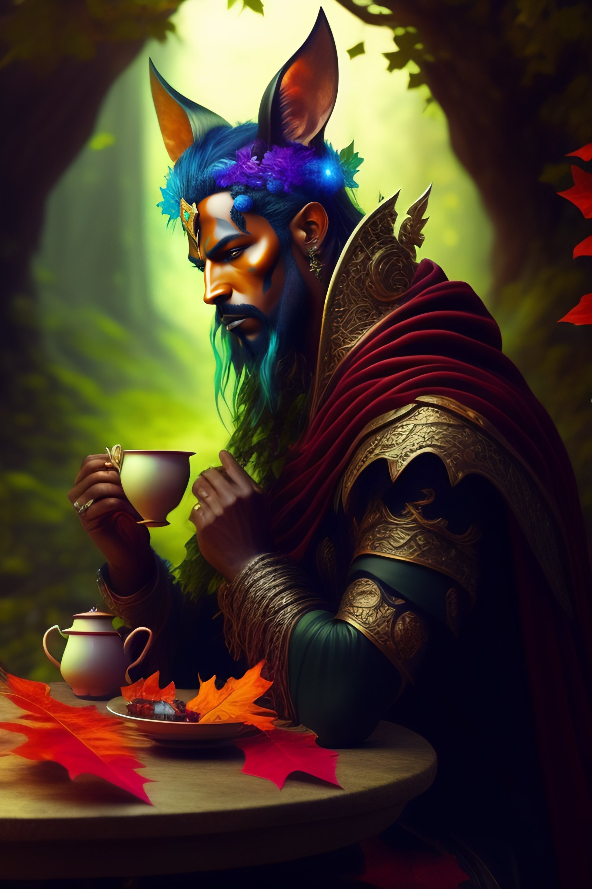 Lexica - Oberon, King of the Fae drinking tea with Grimm Reaper at the ...