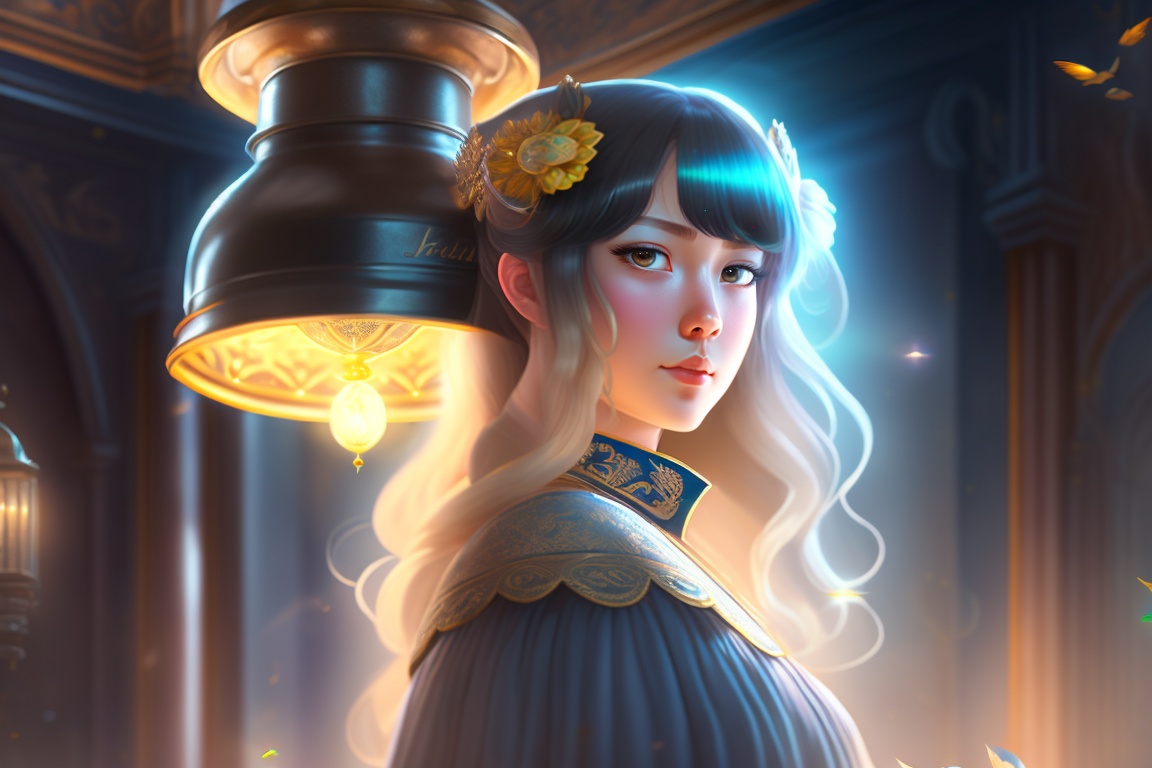 Lexica - The magical bell hovering above Ria's head. Show the magical ...