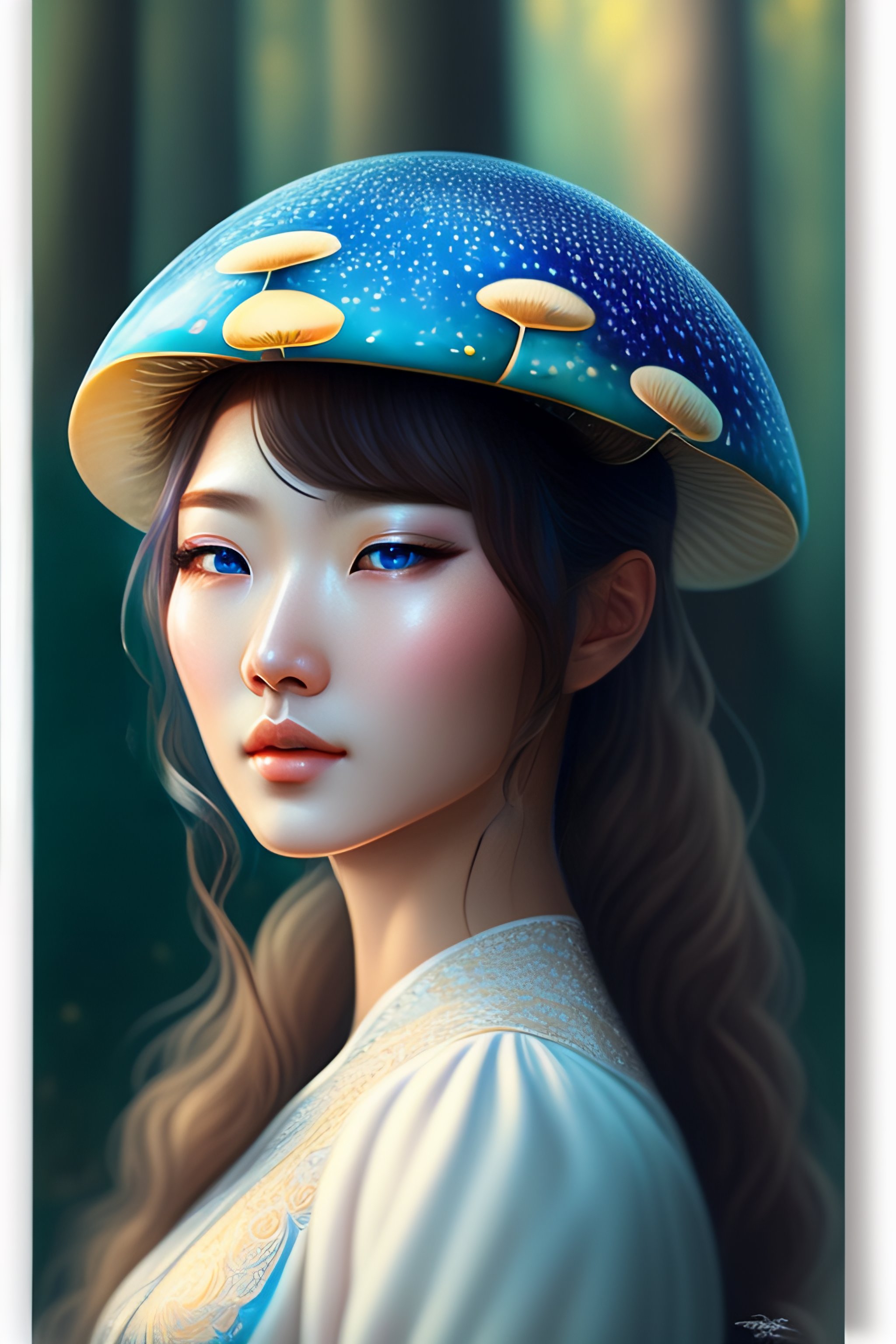 Lexica - Detailed portrait of mushroom princess, mushroom dress, unique ...