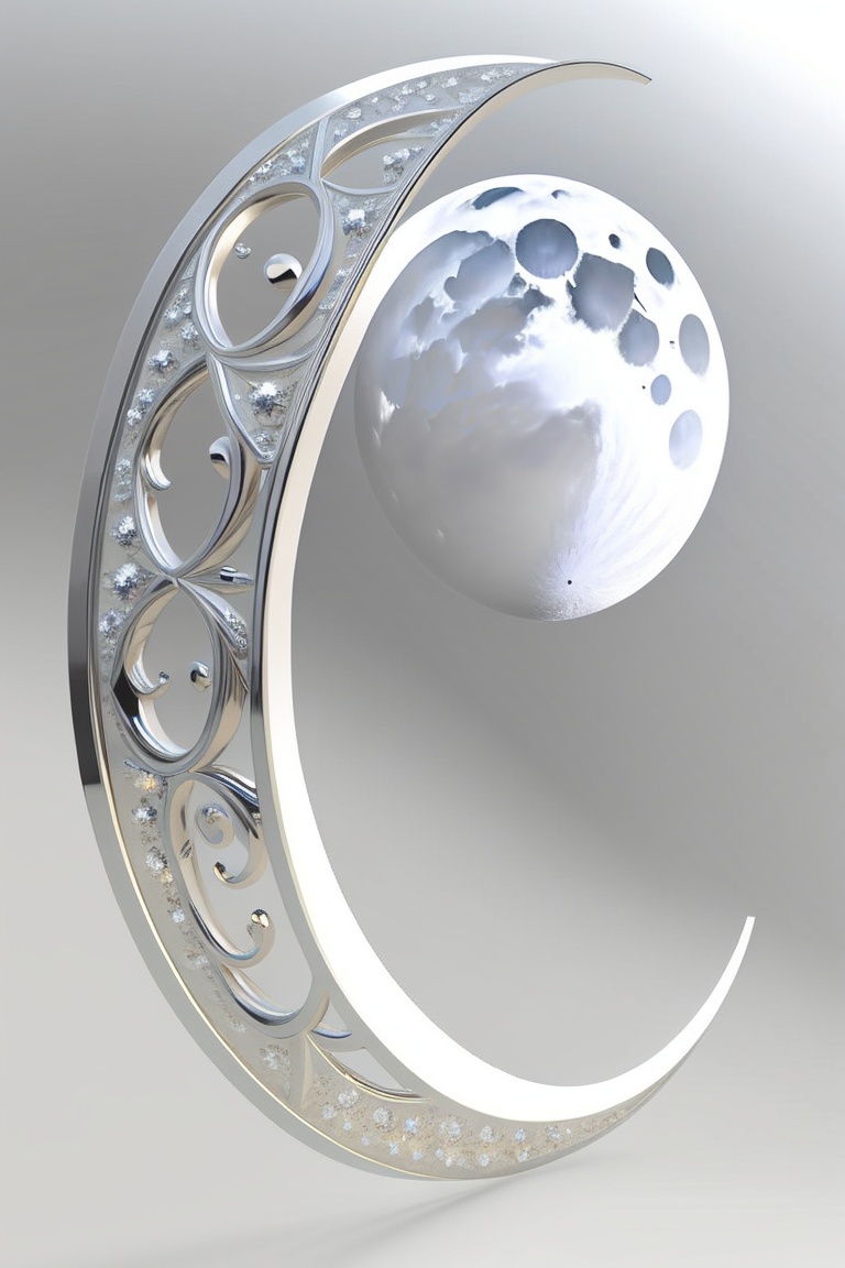 Lexica - A serene and ethereal depiction of a gentle crescent moon in a ...