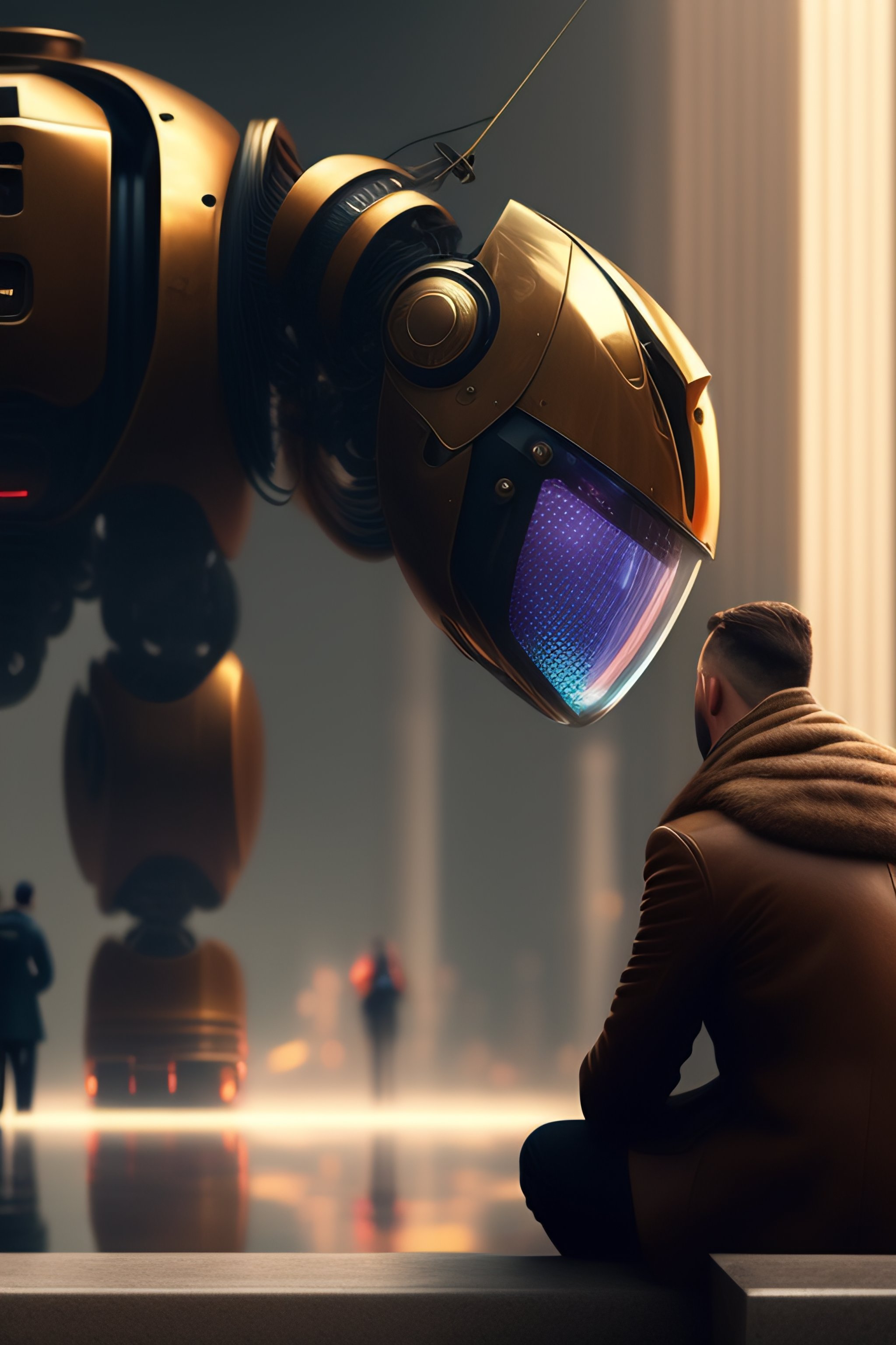 Lexica - Robot ignoring a man