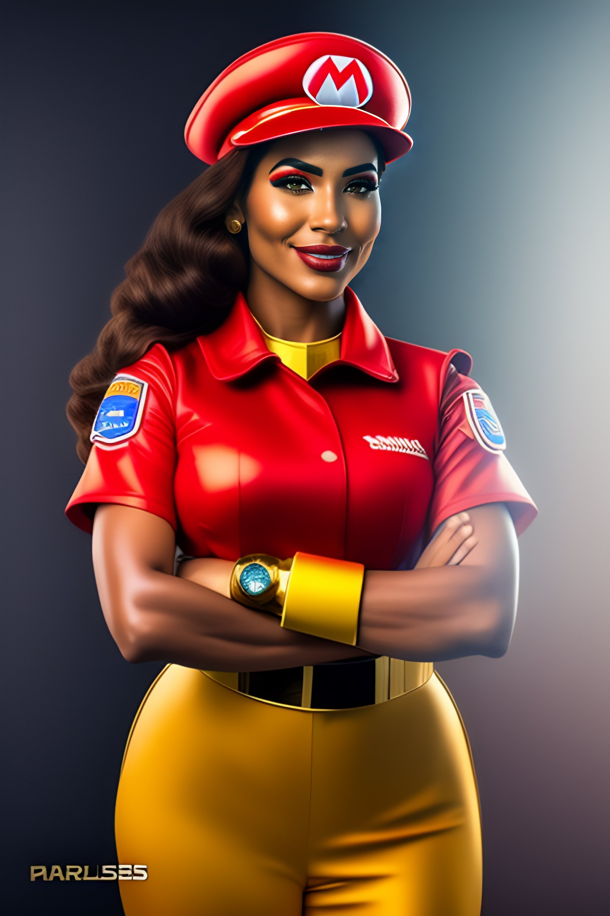 Lexica - Mario as a female character wearing the Super Mario outfit a ...