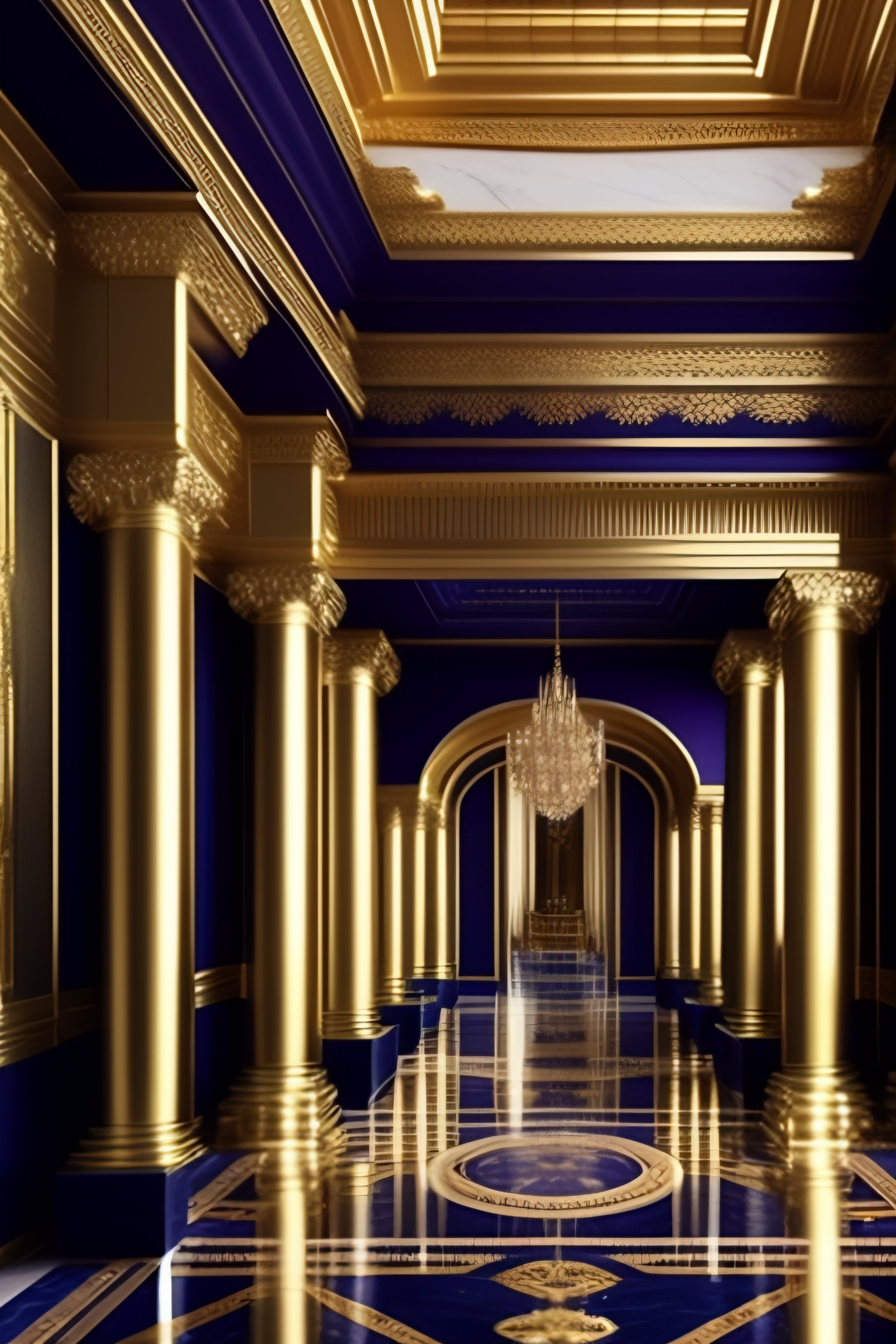 Lexica - The luxurious palace built with marble and gold, with grand ...