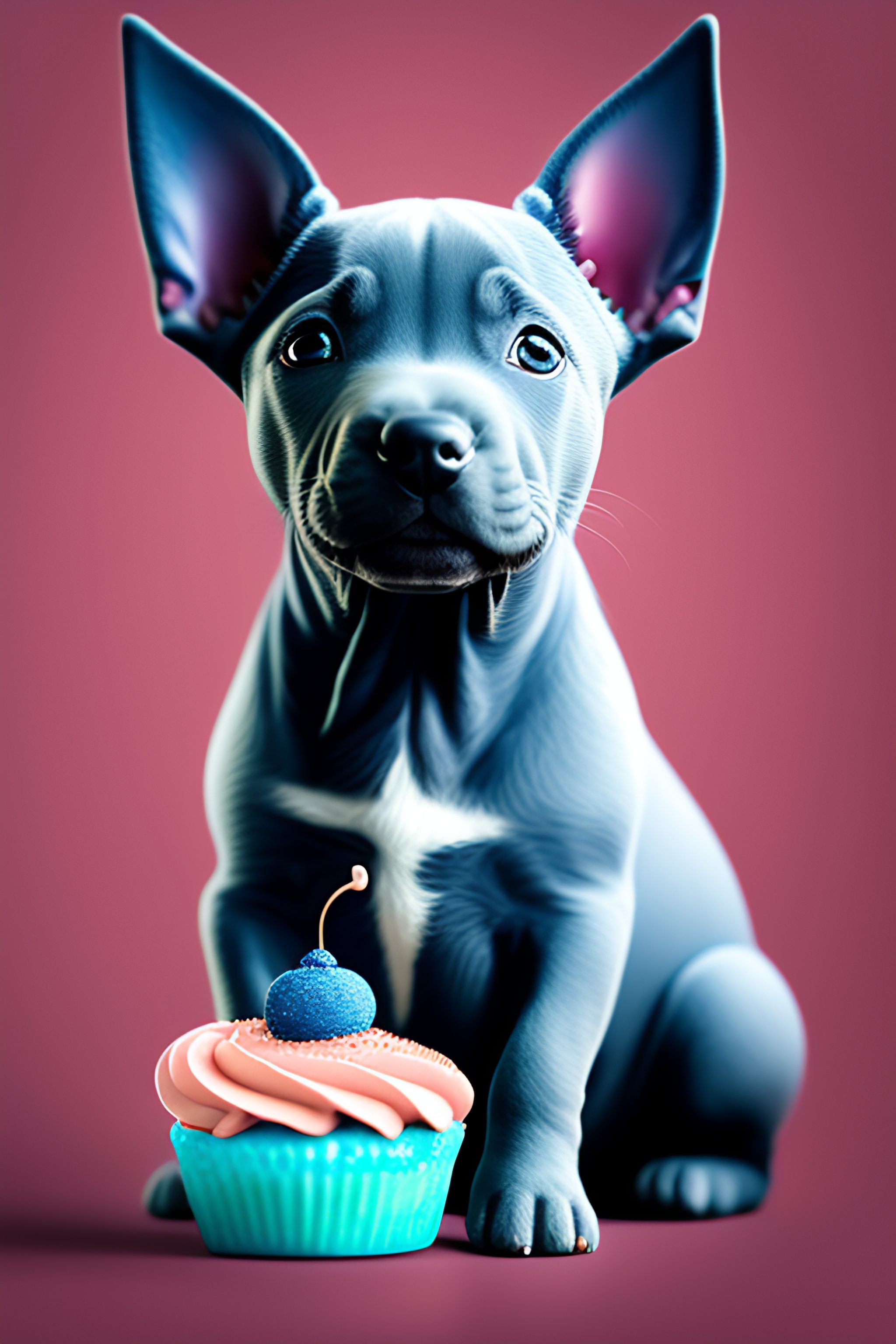 Lexica - Cute and adorable cartoon blue/grey thai ridgeback baby with a ...