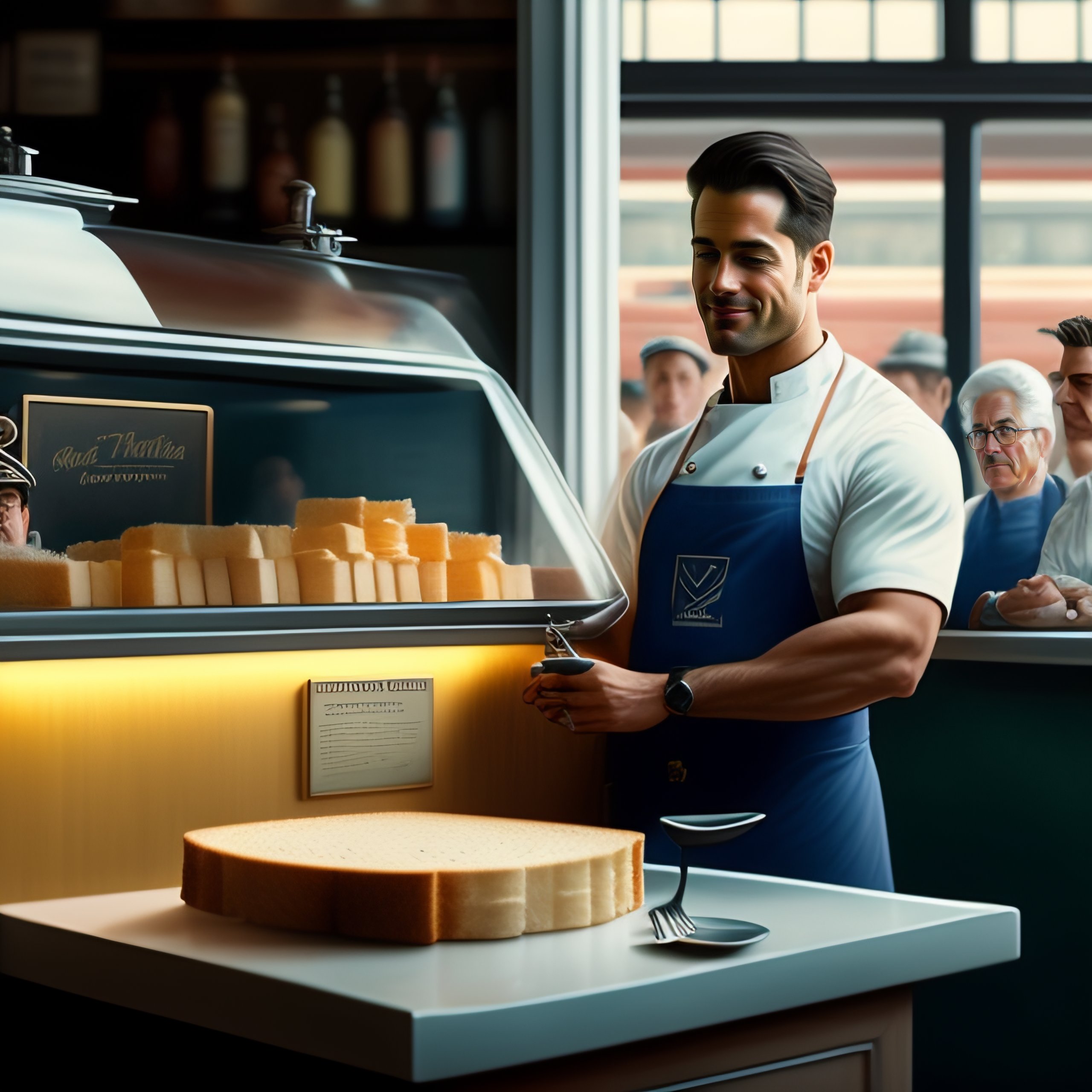 Lexica - A realistic view inside of a sandwich shop with a server ...