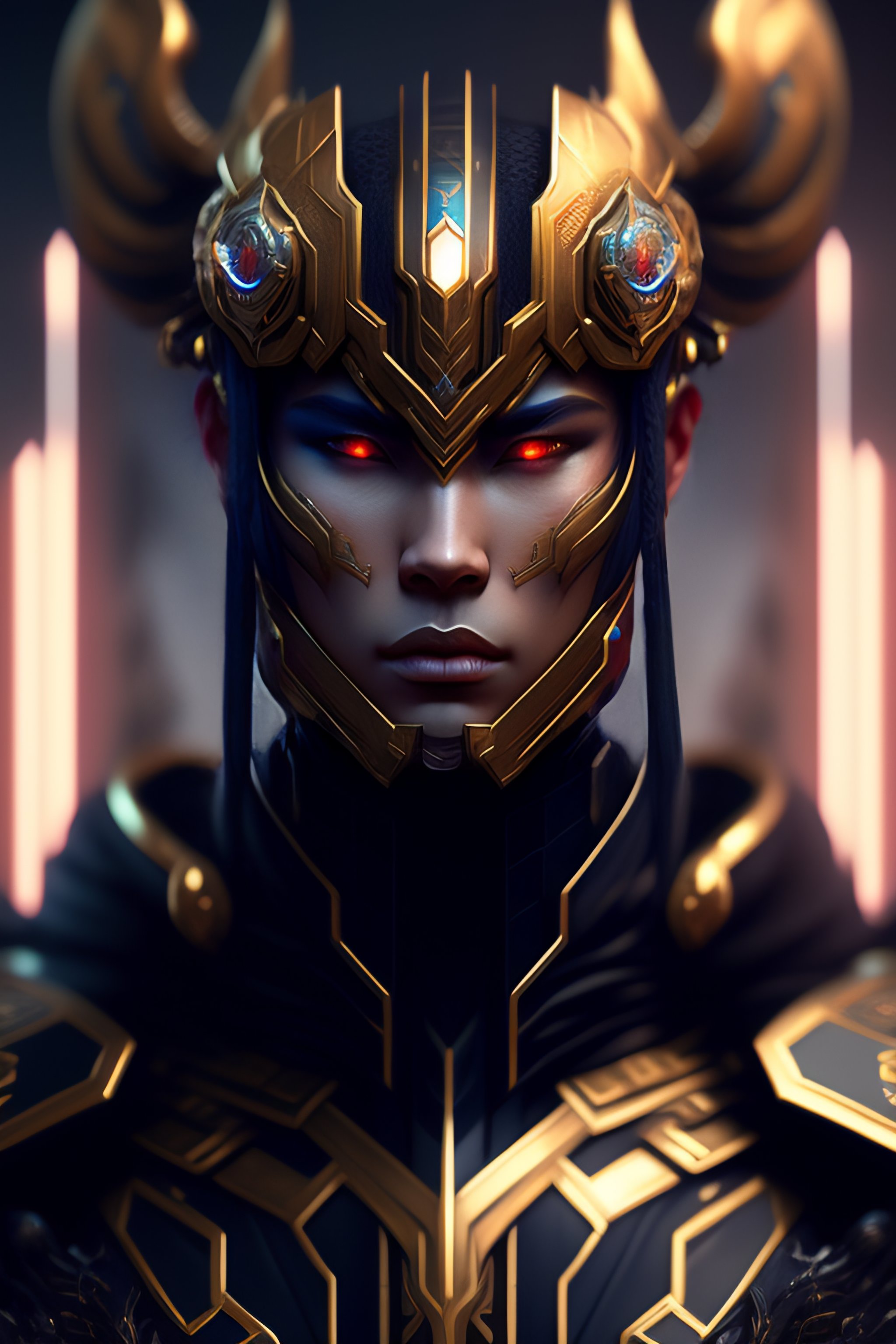 Lexica - Symmetry!! portrait of cyberpunk alien male emperor mecha in ...