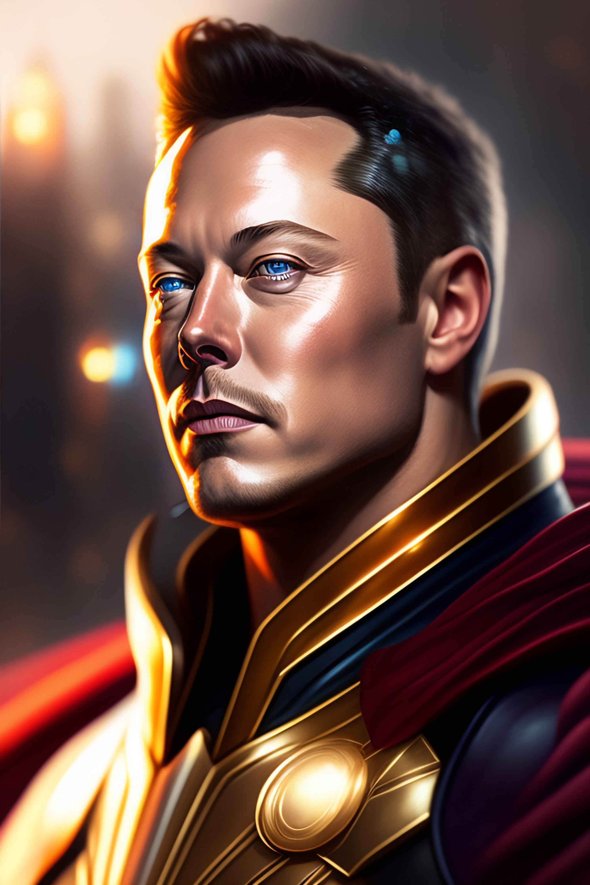 Lexica - Elon musk as thor, realistic portrait, symmetrical, highly ...
