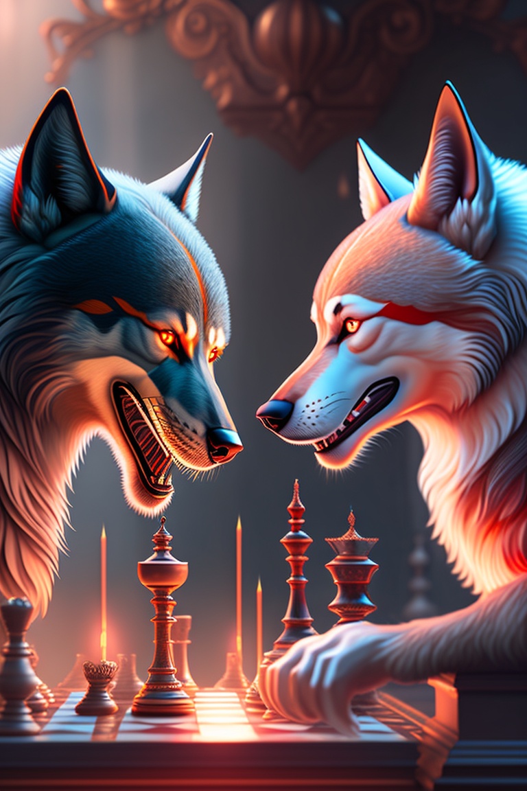 Lexica - Two bloody crafty smile wolves, one black and the other white ...