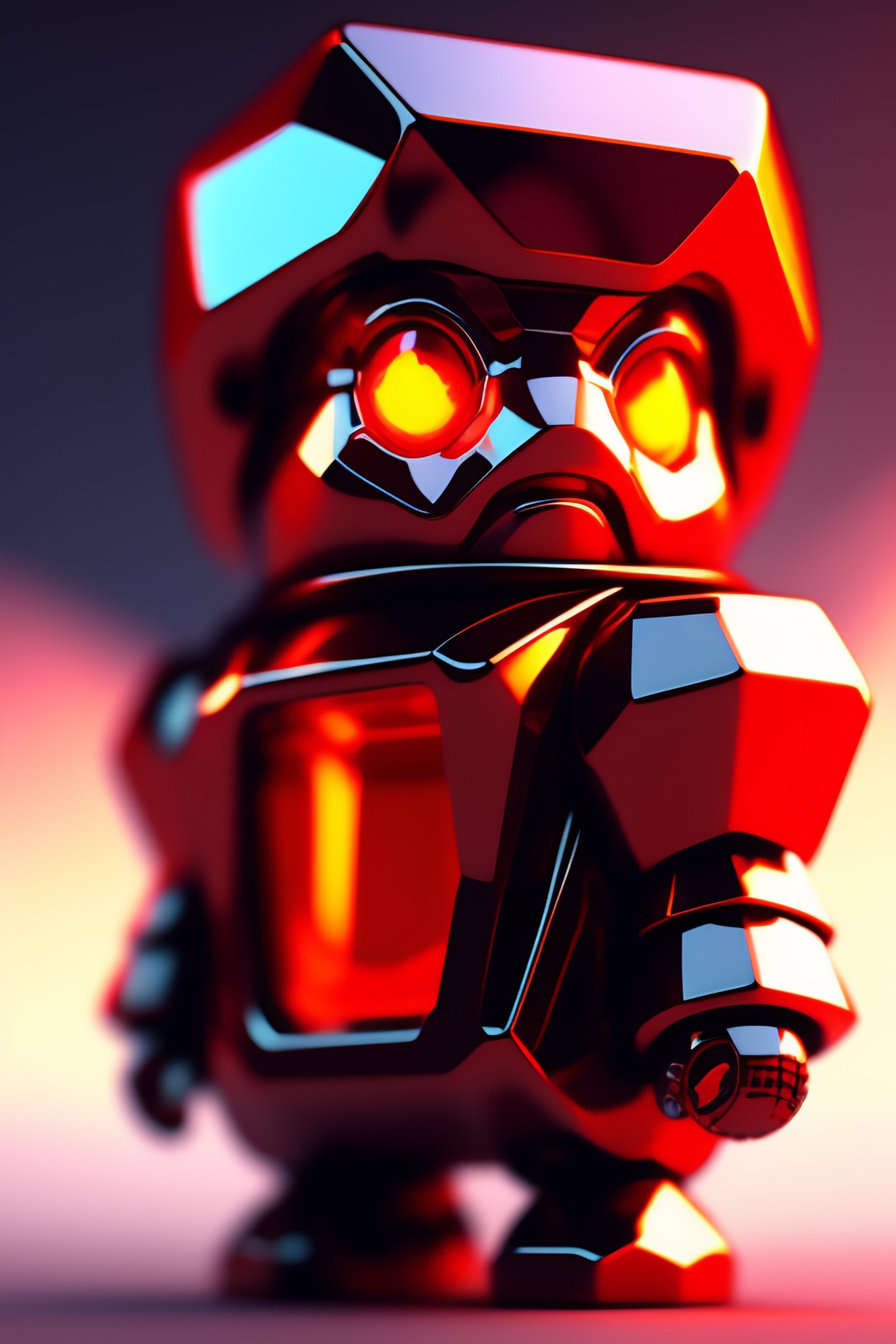 Lexica - Red eyes low poly front shot of a gnome character ominous ...