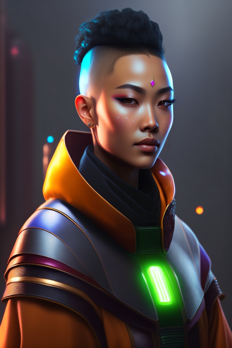 Lexica - Futuristic monk, Buddhism, cyberpunk, hyper realistic, 4K