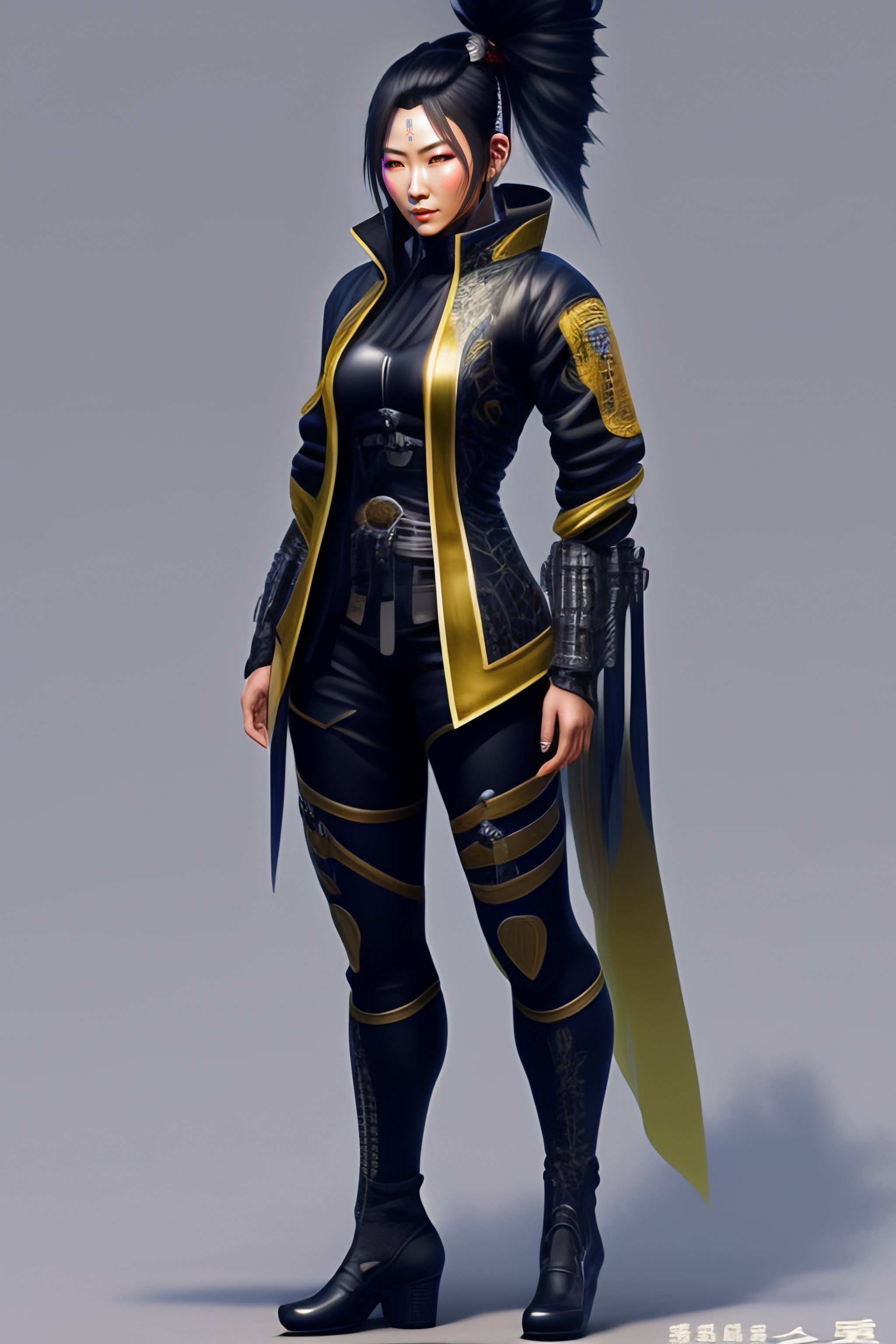 Lexica - Concept art of a japanese cyberpunk ninja woman, clothing with ...