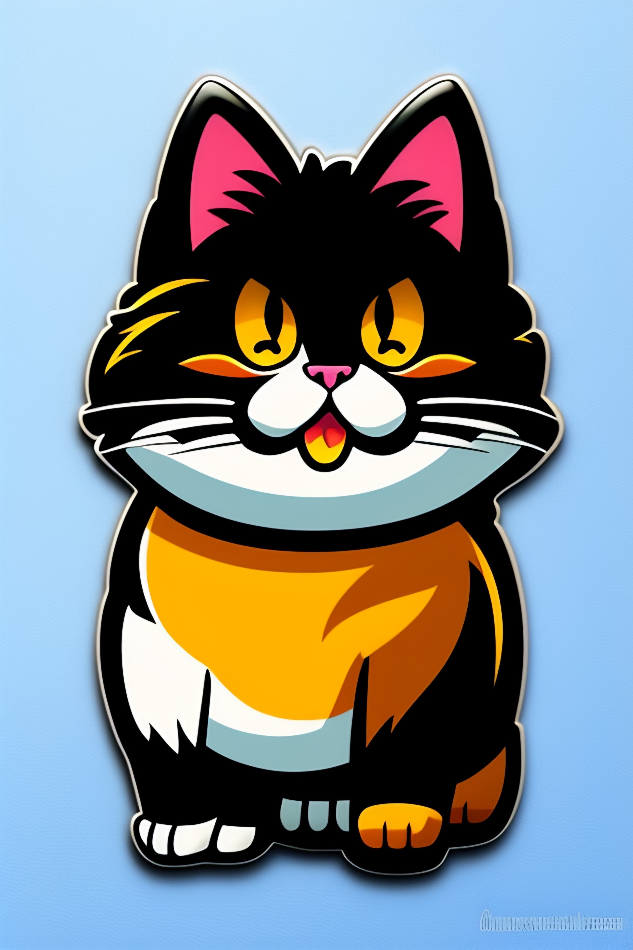 Lexica - Angry cartoon cat sticker, anime style, no backgound color