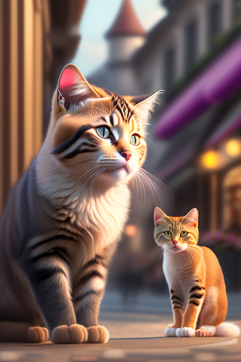 Lexica - Cats hyper-realistic cinematographic photo, 8k in the town ...